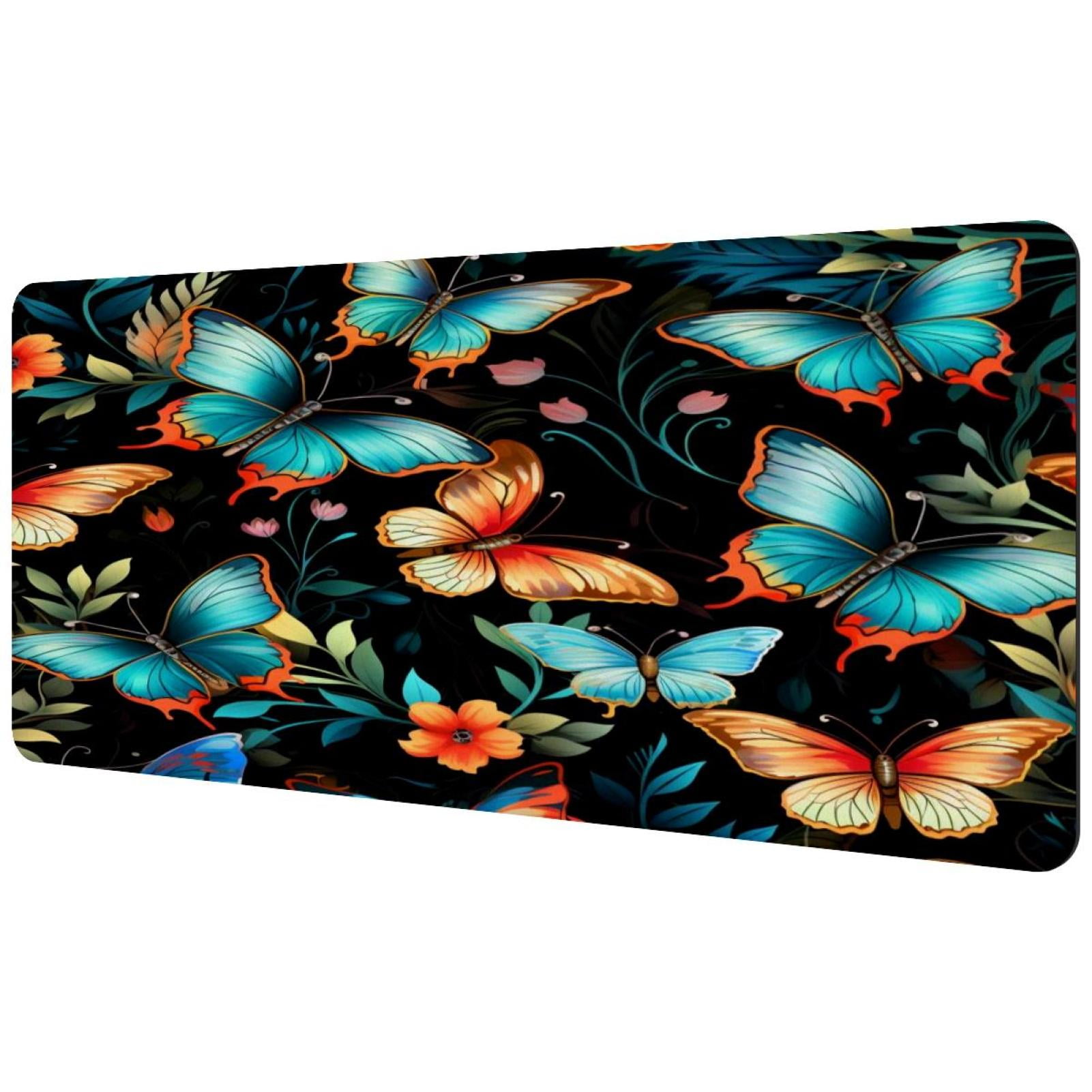 Colorful Flying Butterfly Mouse Pad, Large Mousepad for Office Home ...