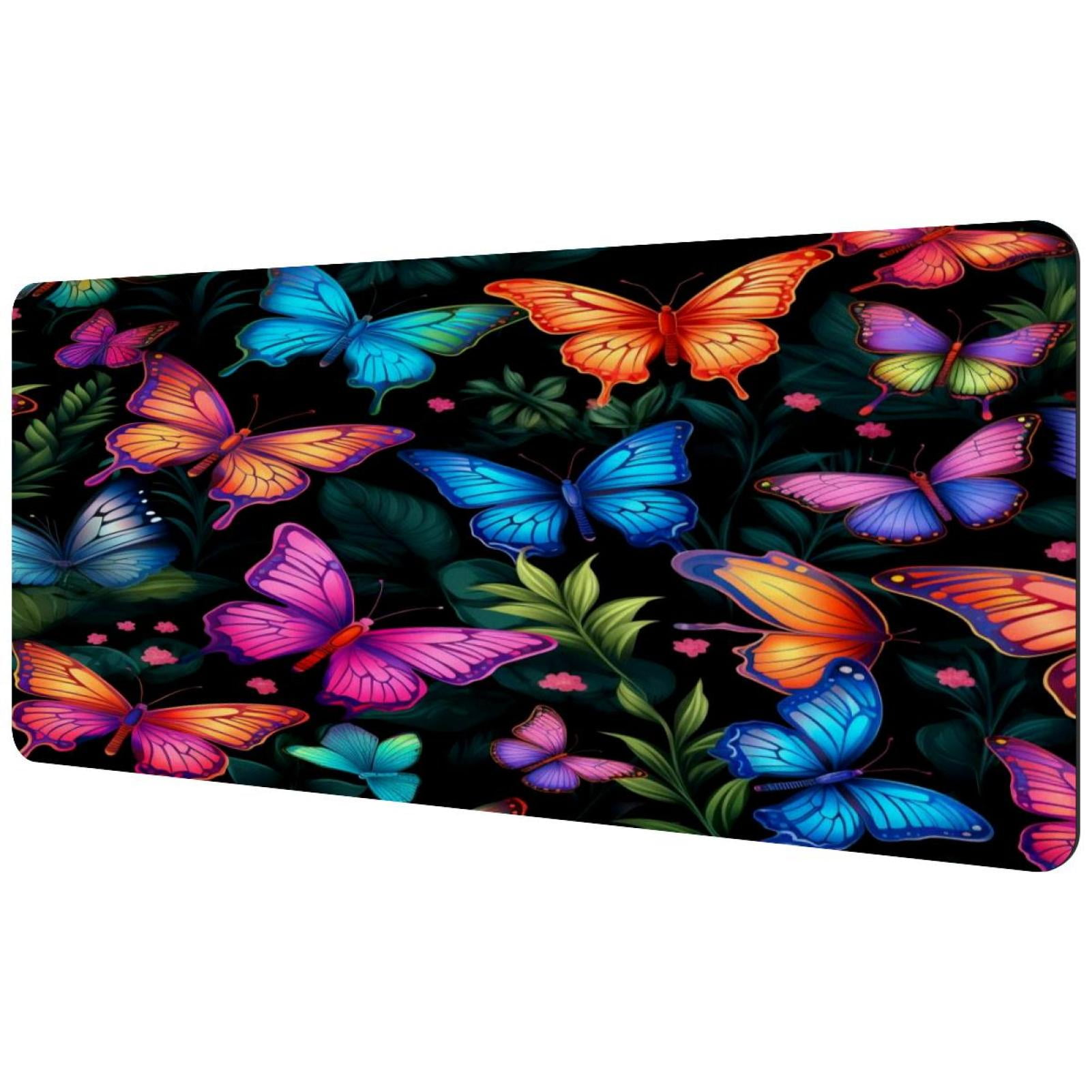 Colorful Flying Butterfly Mouse Pad, Large Mousepad for Office Home ...
