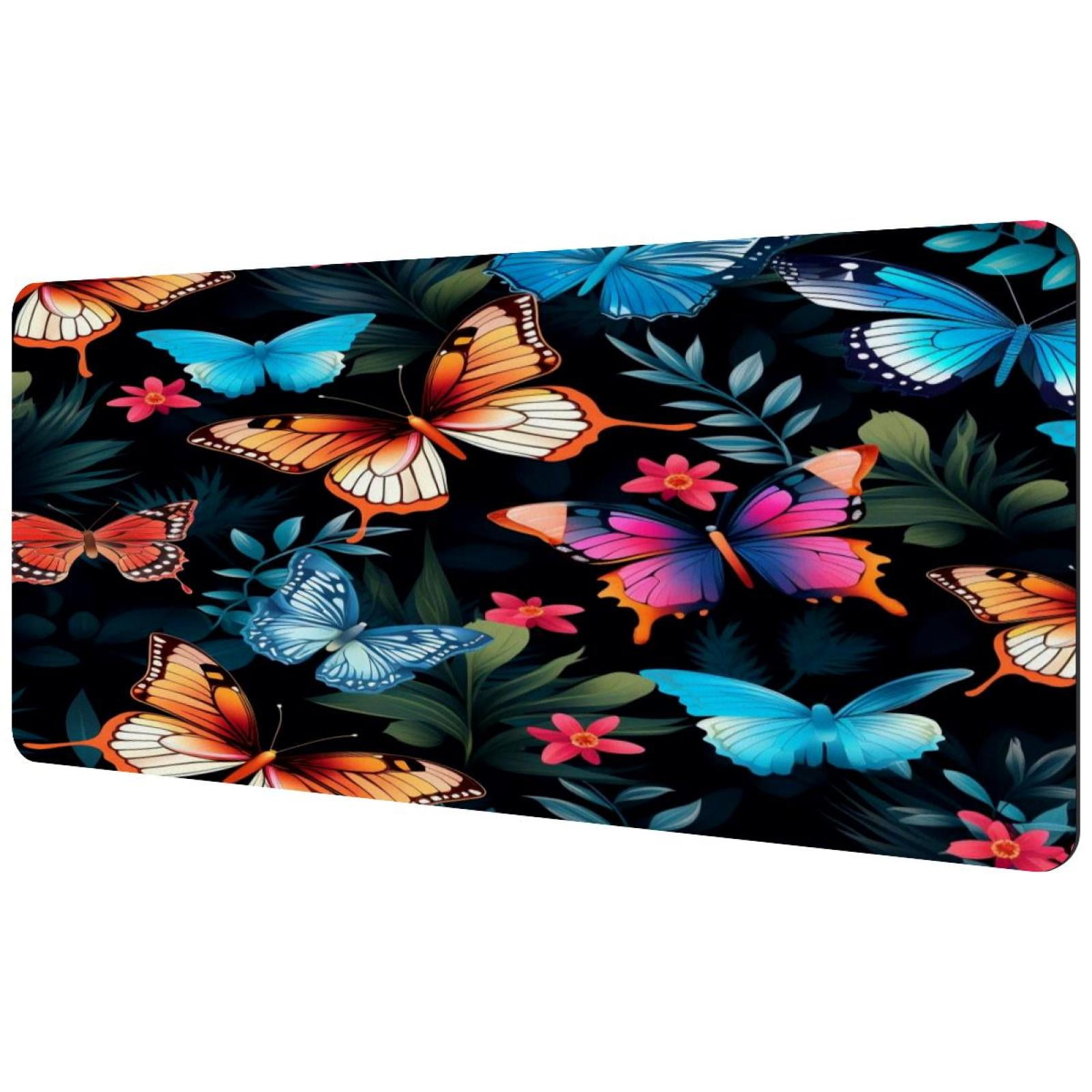 Colorful Flying Butterfly Mouse Pad, Large Mousepad for Office Home ...