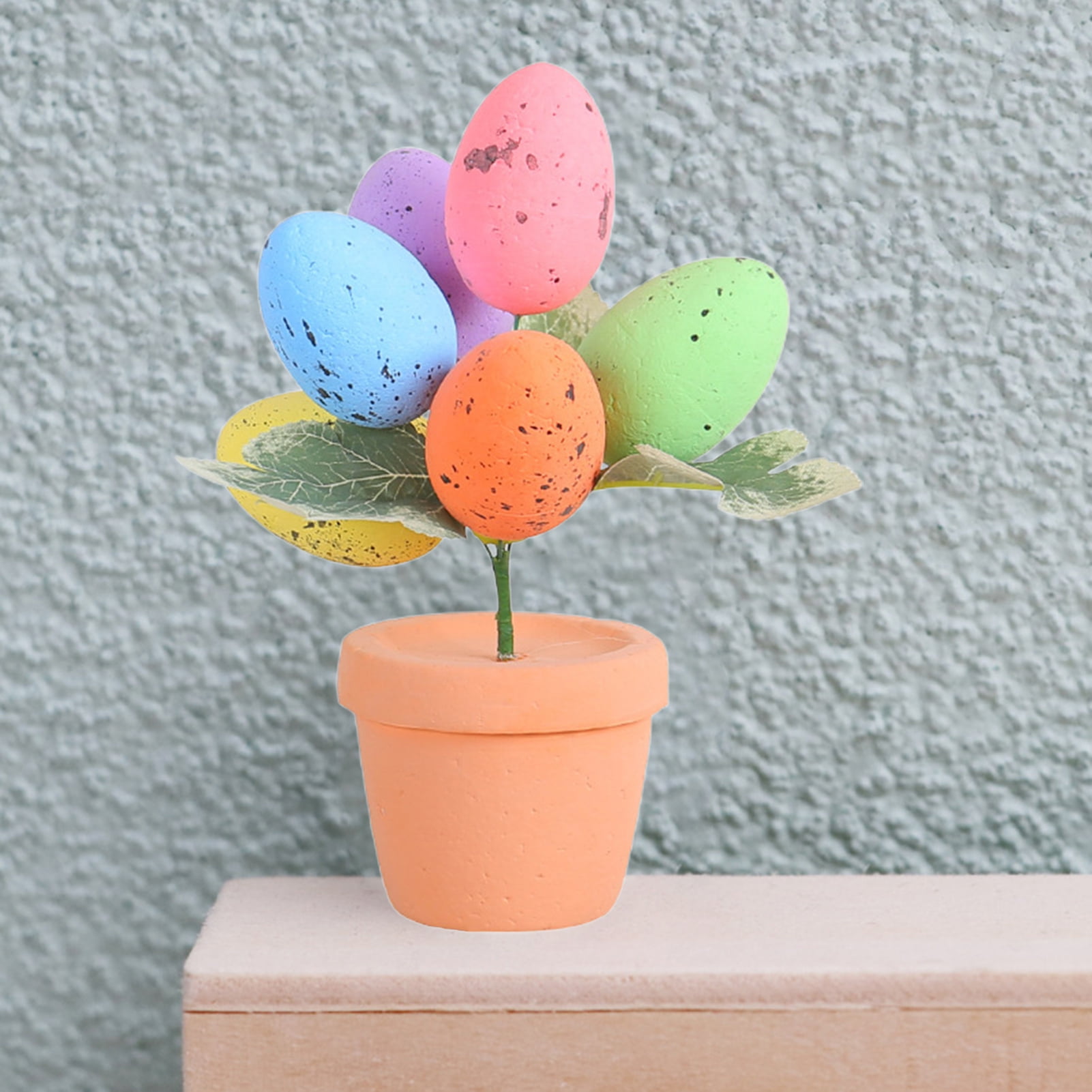 Colorful Foam Easter Egg Bonsai - DIY Bunny Eggs Egg Potted Plant for ...