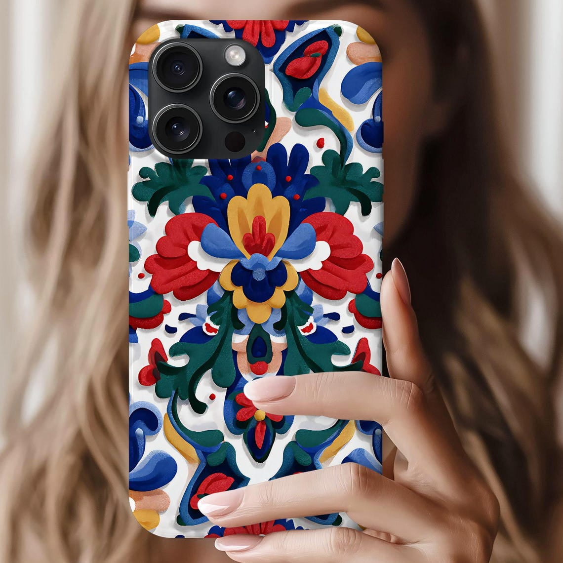 Colorful Folk Art Boho Floral Vintage Aesthetic with iPhone 17 to 11 ...