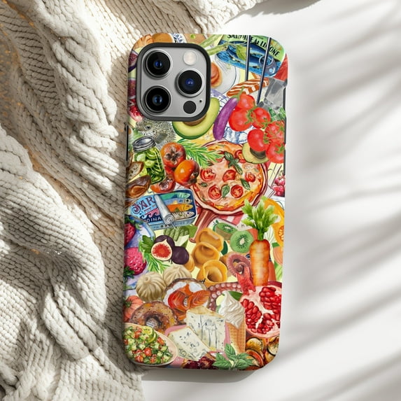 Colorful Food Market Collage Art Case for iPhone 17 to 11 Pro Max ...