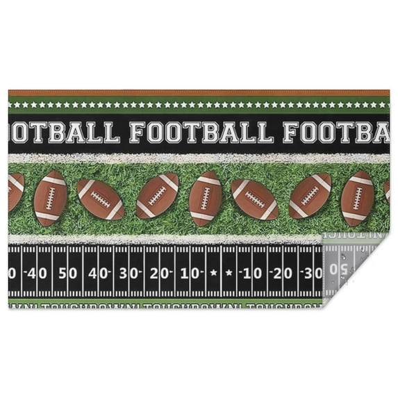 Colorful Football Field and Balls Pattern Rectangle Tablecloth 60"x102 ...