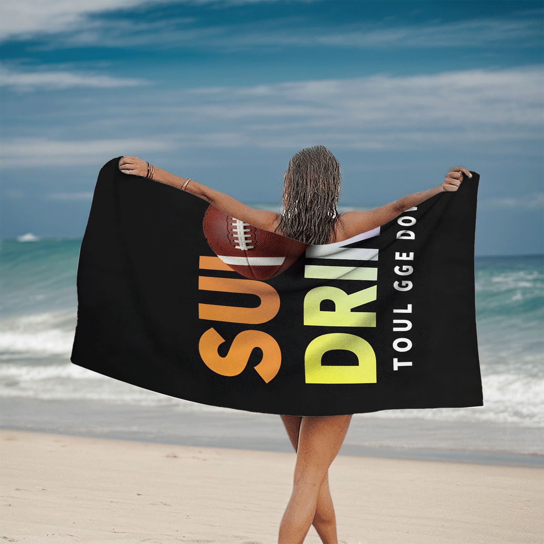 Colorful Football Pattern Beach Towel - Perfect for Pool Travel and ...