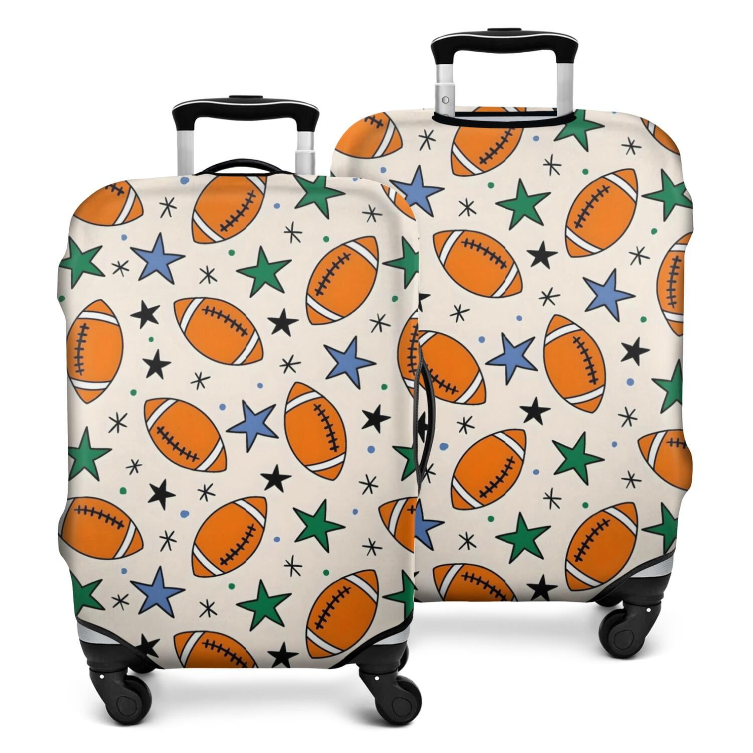 Colorful Footballs and Stars Pattern Luggage Cover Fashion Suitcase ...