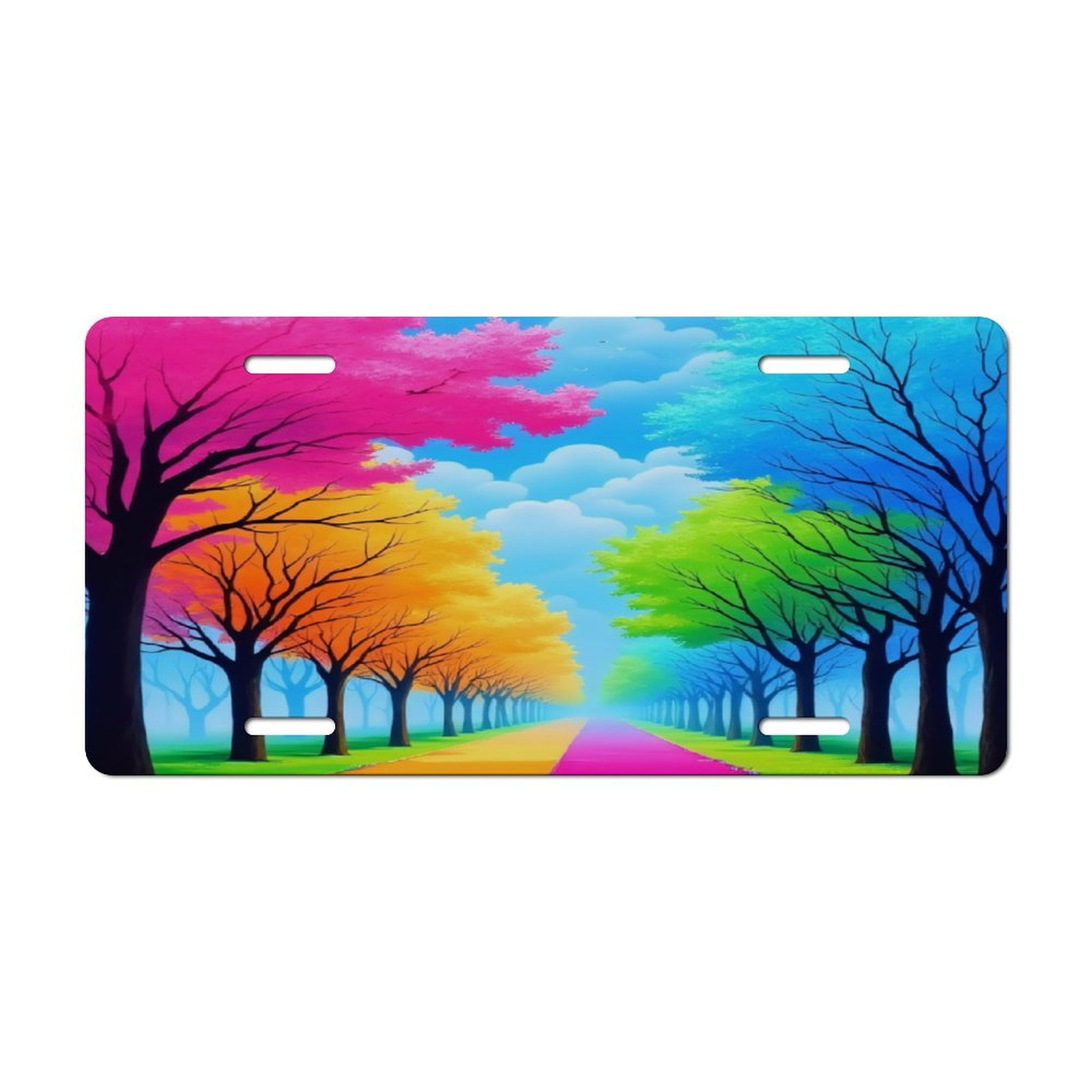 Colorful Forest Path Car Decorative Front License Plate,Vanity Tag ...