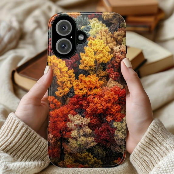 Colorful Forest Vibrant Trees Botanical Art Phone Case with iPhone 17 ...