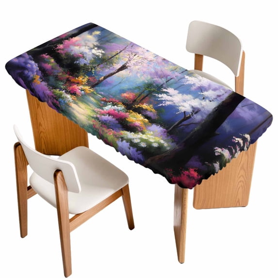 Colorful Forests Table Cloths for 3 Foot Rectangle Tables, Spring Oil ...