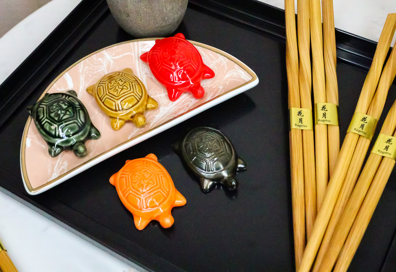 Colorful Fortune Turtles Tortoises Set of 5 Chopsticks And Flatware ...