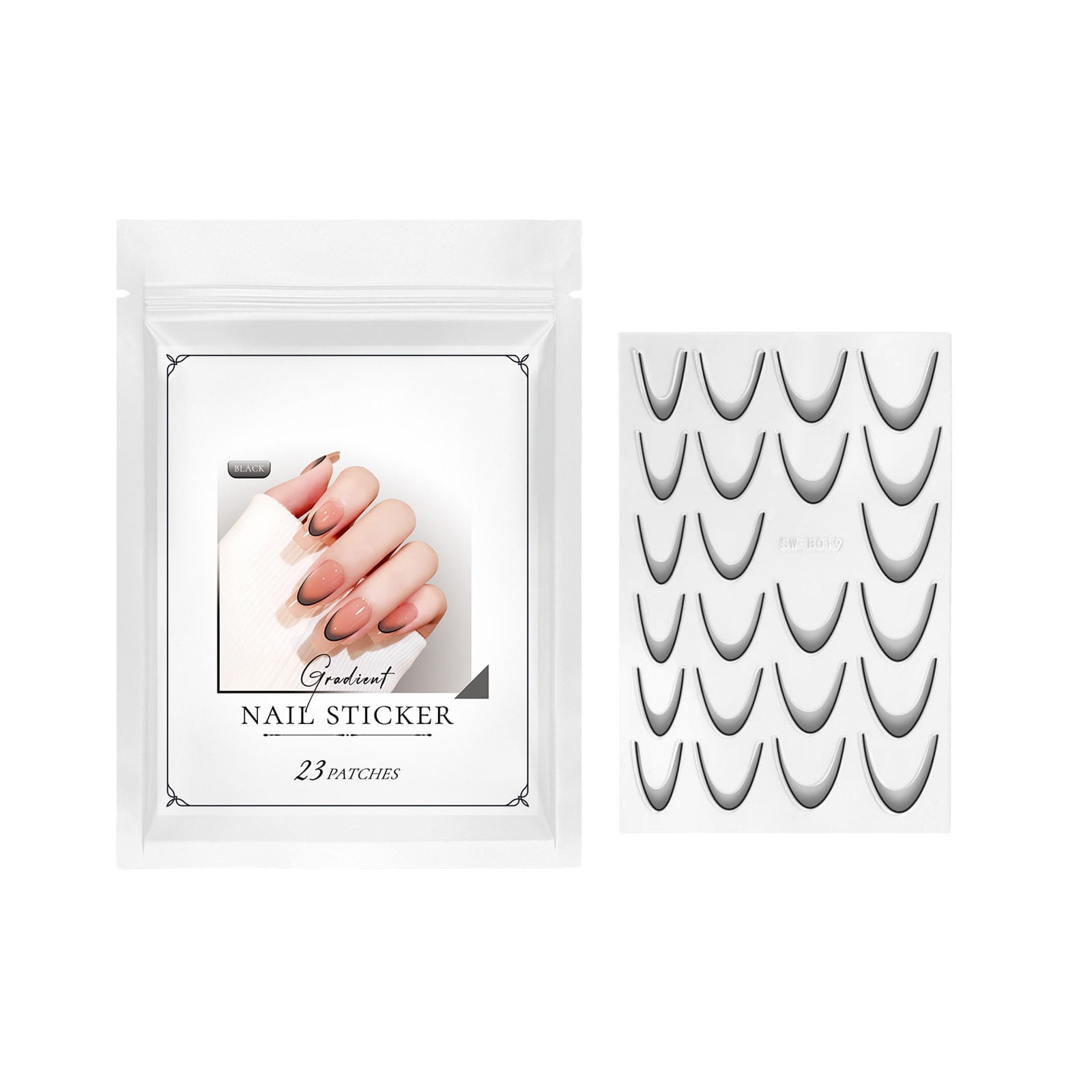 Colorful French Tip Nail Art Stickers Gradient French Line Nail Decals ...