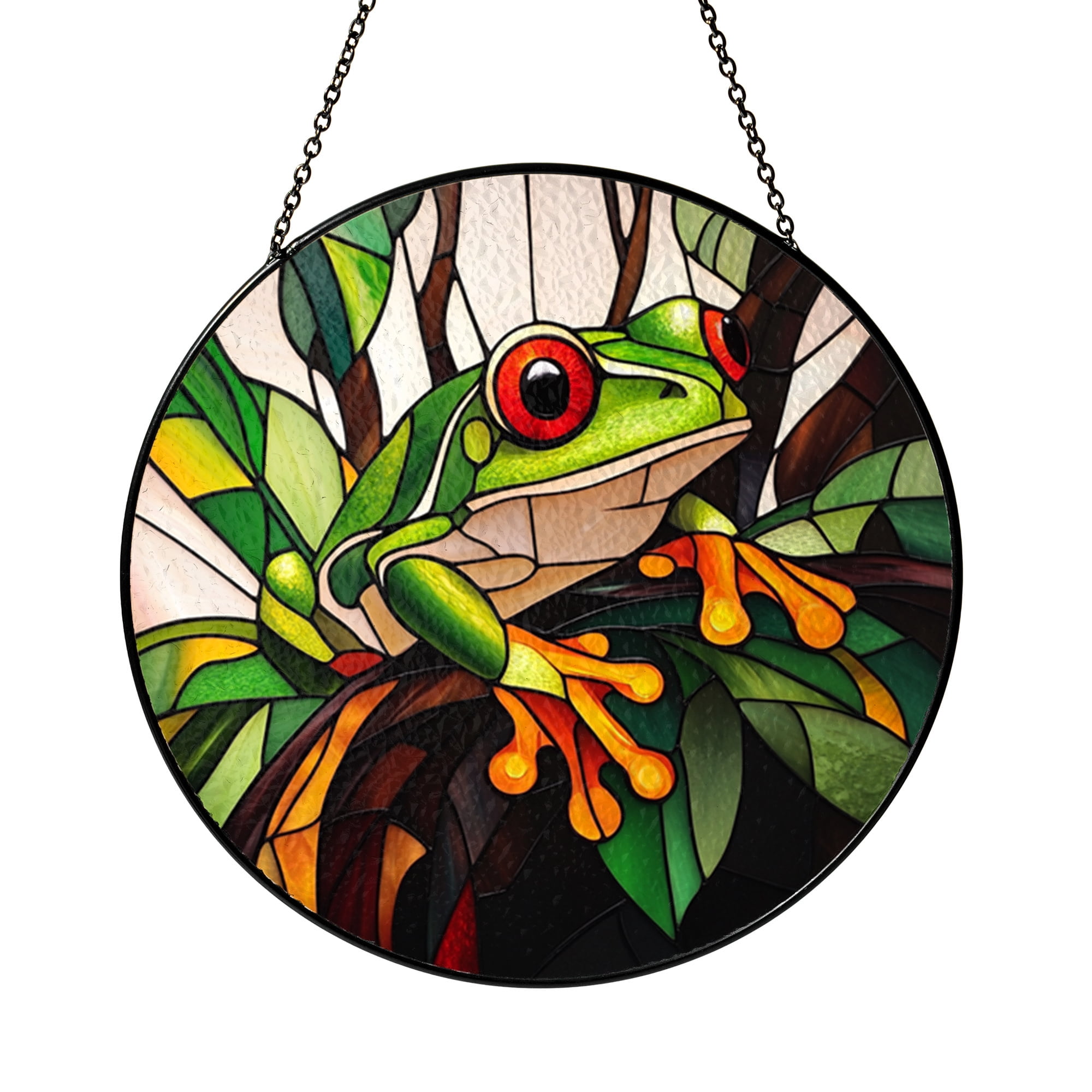 Colorful Frog Glass Suncatcher, Stained Glass Effect Window Art, Unique ...