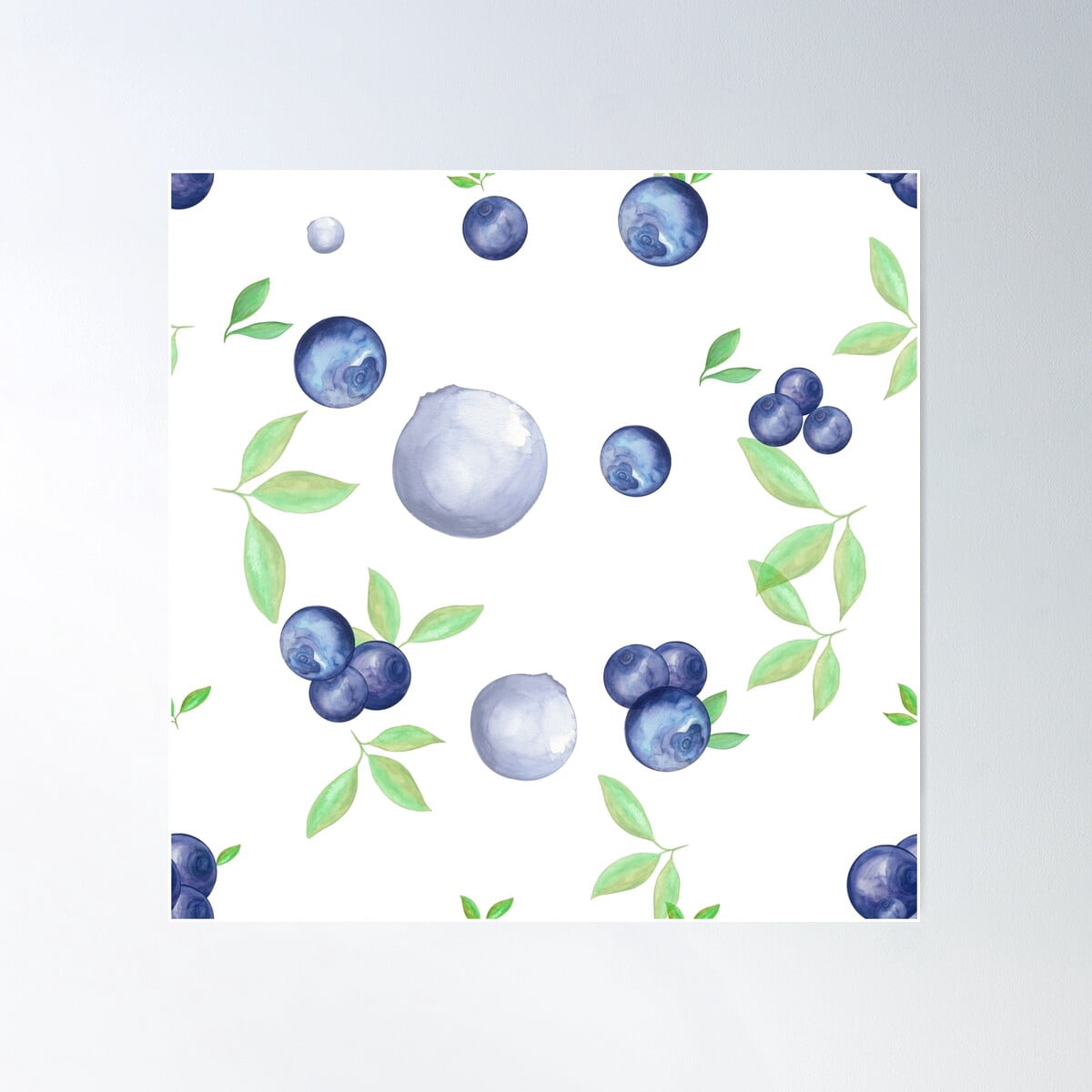 Colorful Fruit Berries Blueberries Watercolor Poster Wall Art, Modern ...
