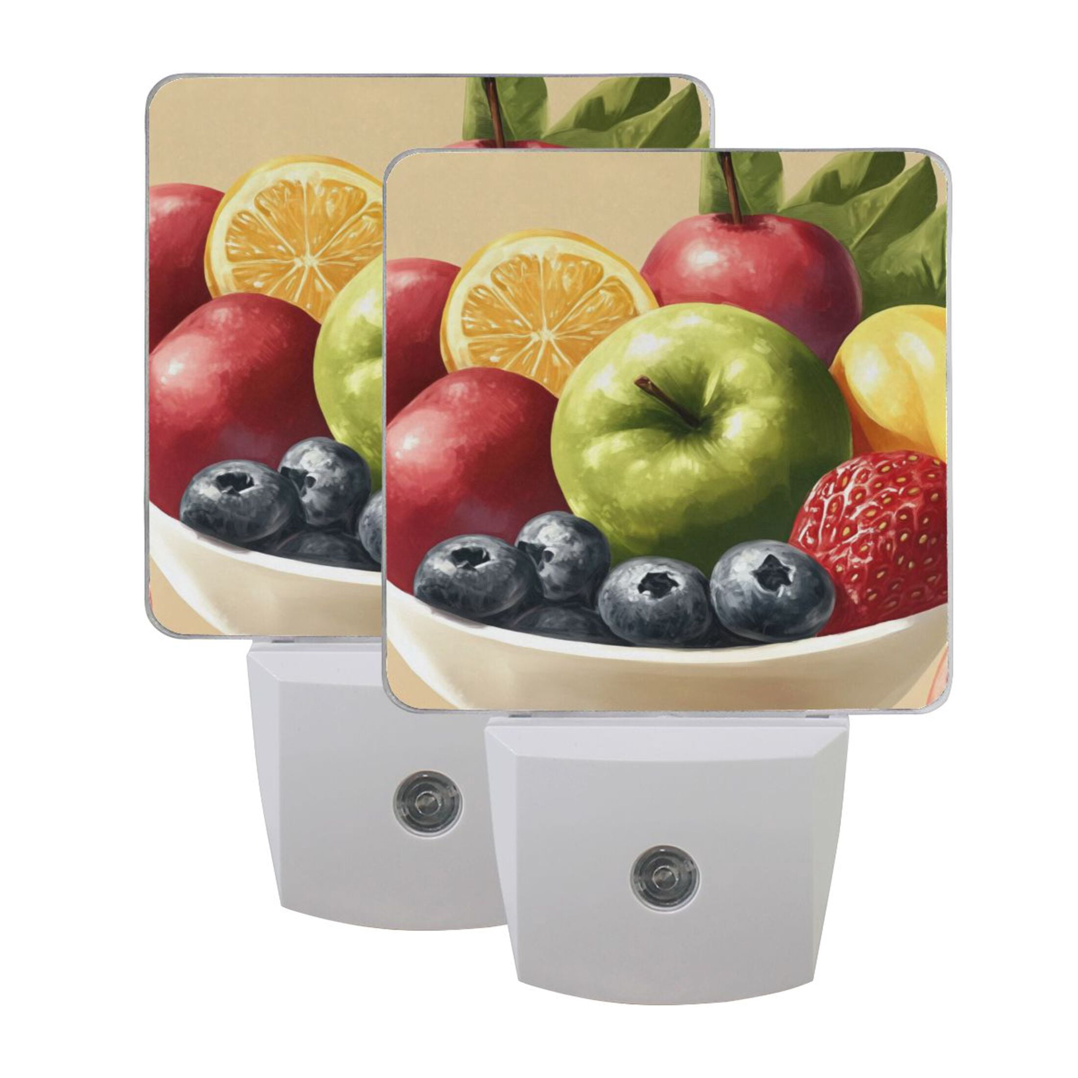 Colorful Fruit Chart LED Night Light with Smart Sensor Plug Into Wall ...