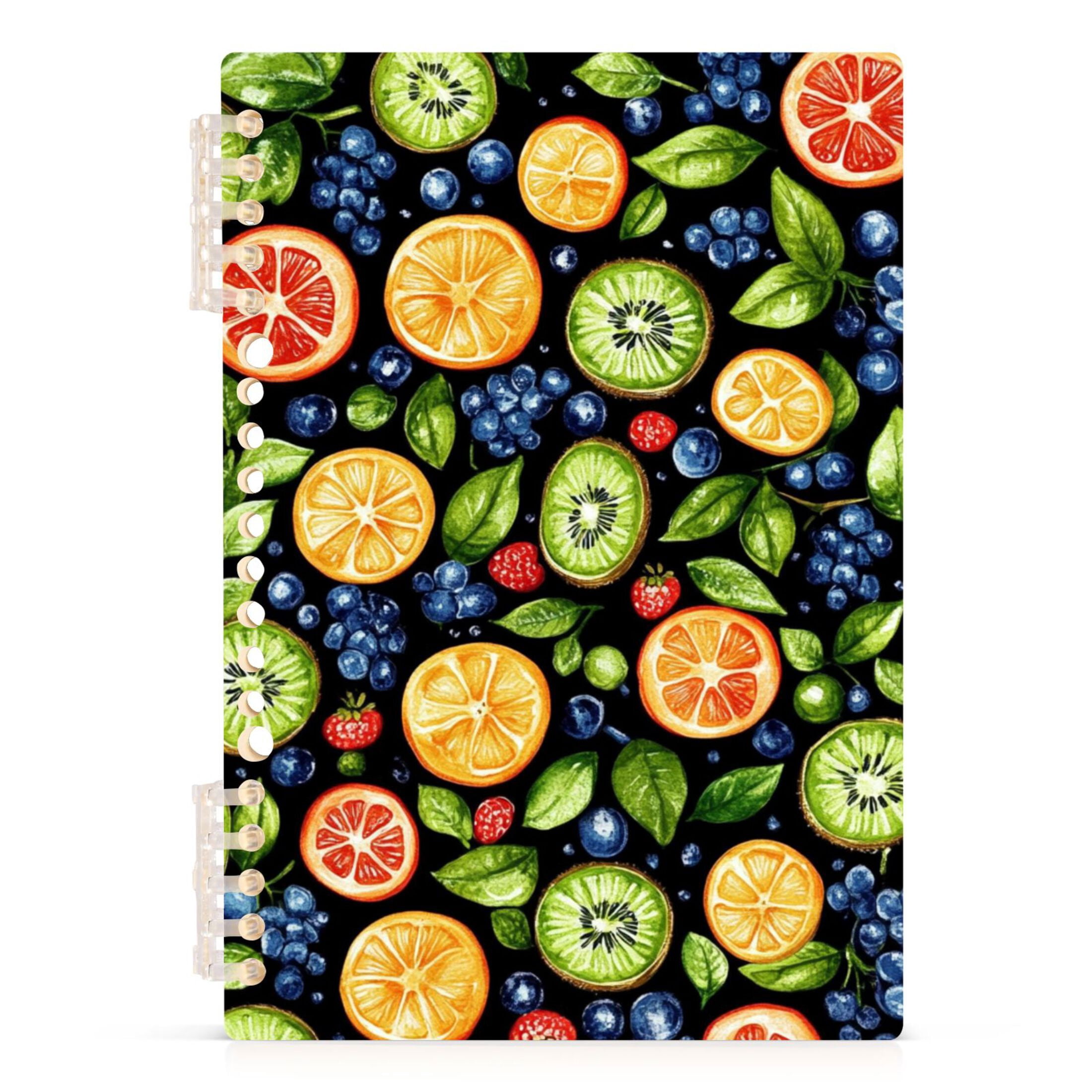 Colorful Fruit Design Lined Spiral Journal Notebook 60 Pages A5 College ...