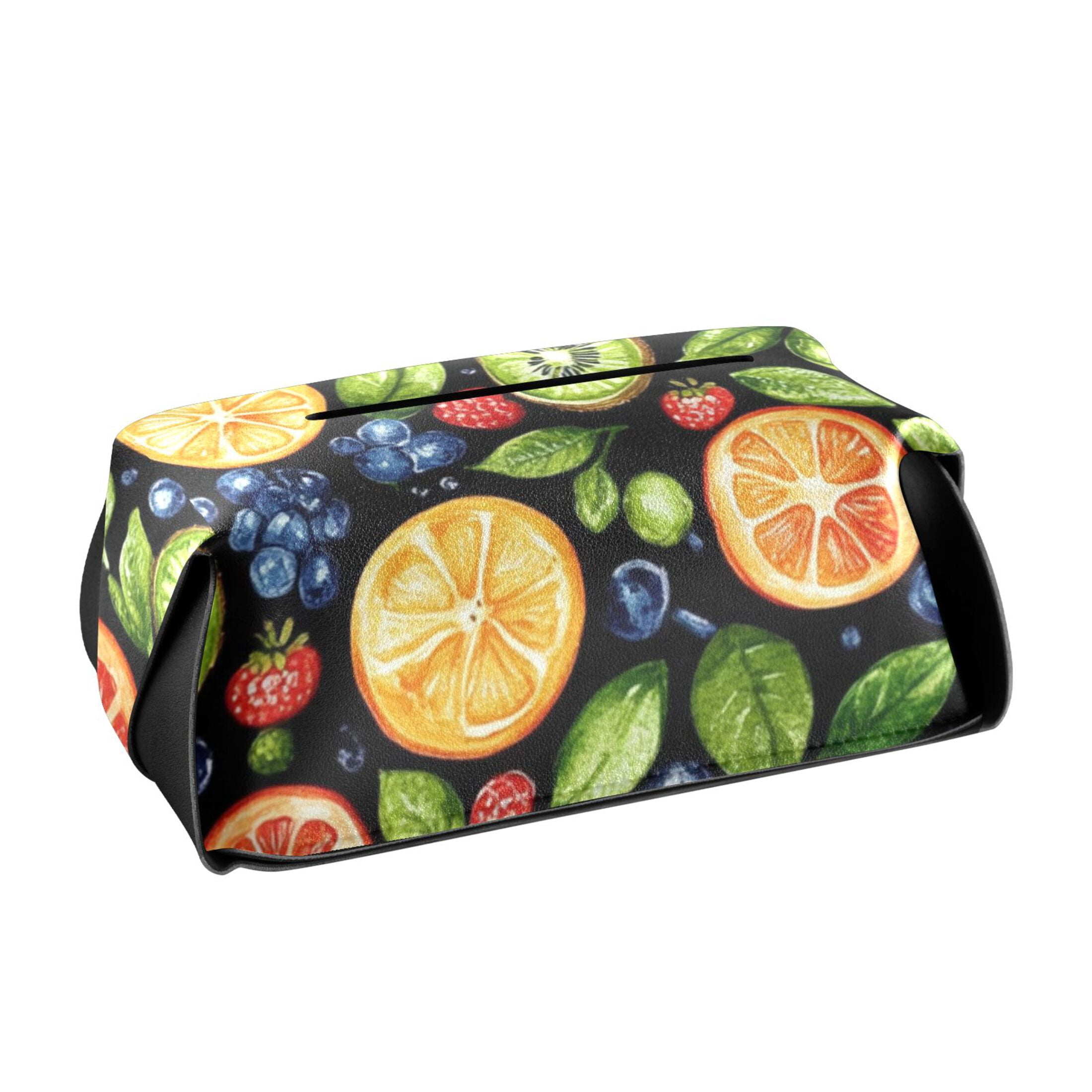 Colorful Fruit Design Tissue Box Cover Leather Square Rectangle Tissue ...