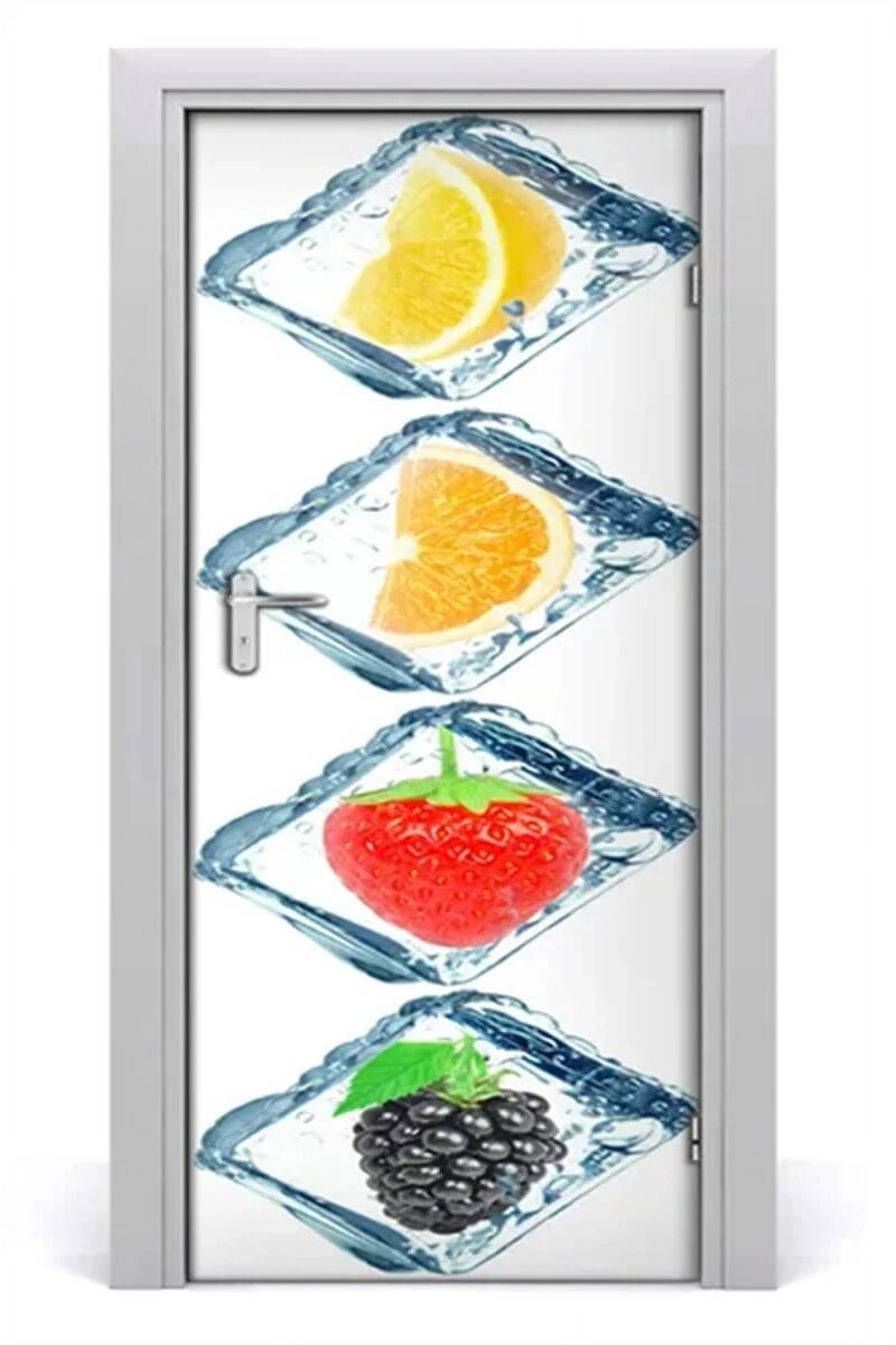 Colorful Fruit Door Wallpaper Sticker Lovely Cartoon Food Door Stickers ...