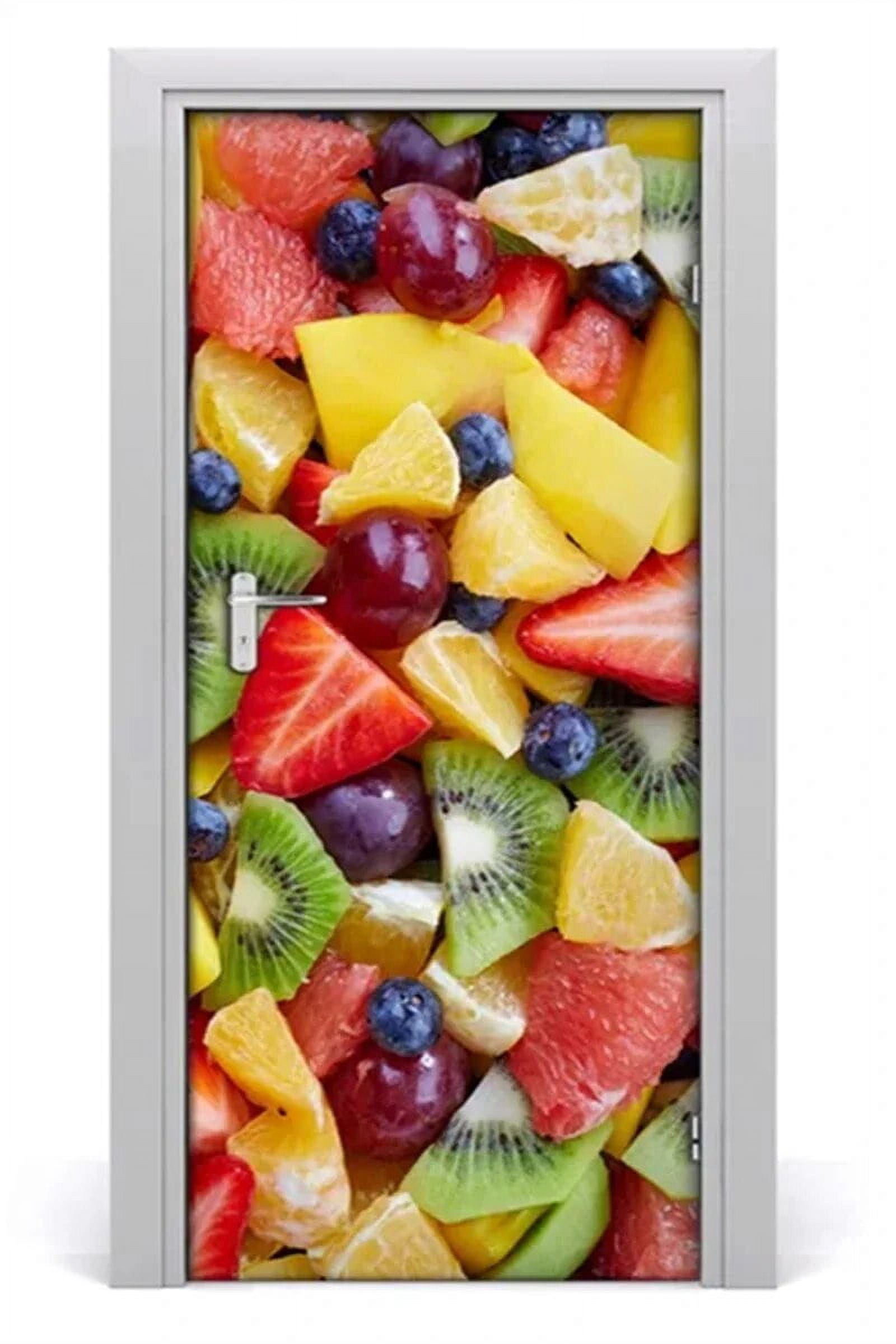 Colorful Fruit Door Wallpaper Sticker Lovely Cartoon Food Door Stickers ...