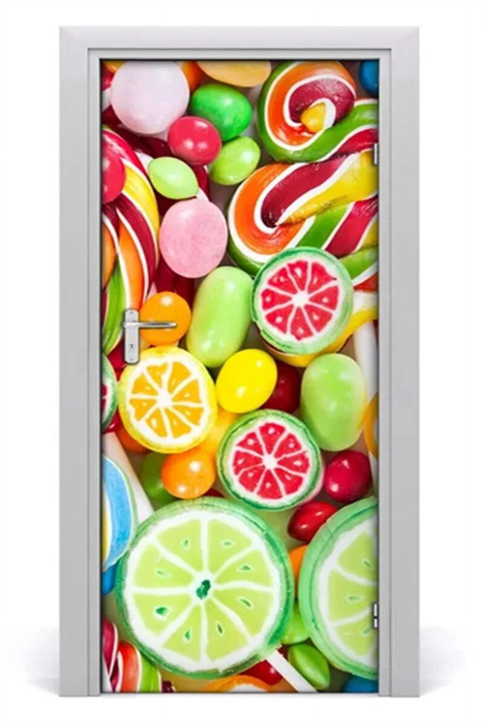Colorful Fruit Door Wallpaper Sticker Lovely Cartoon Food Door Stickers ...