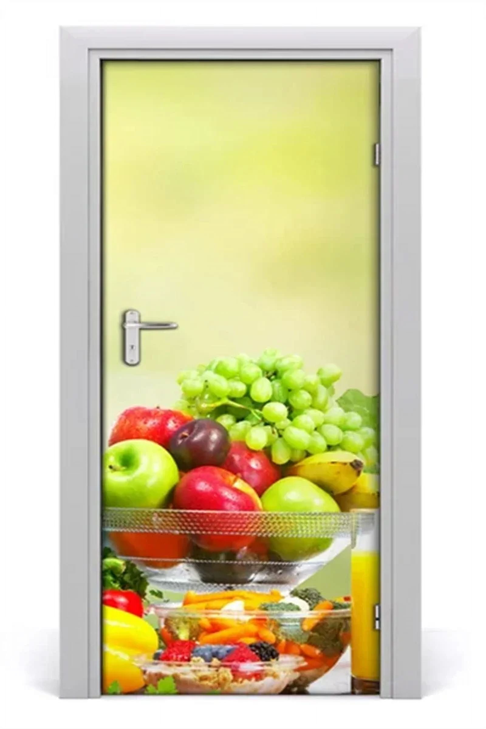 Colorful Fruit Door Wallpaper Sticker Lovely Cartoon Food Stickers Self ...