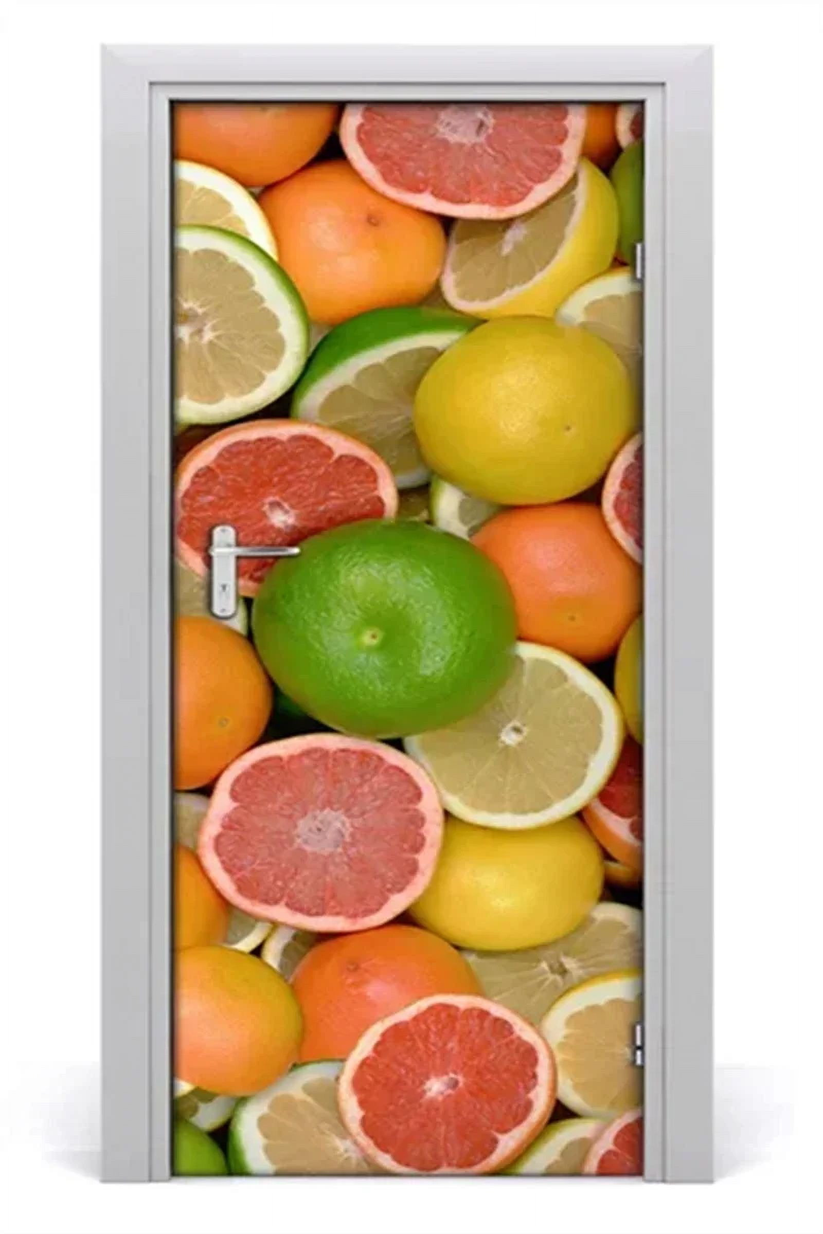 Colorful Fruit Door Wallpaper Sticker Lovely Cartoon Food Stickers Self ...
