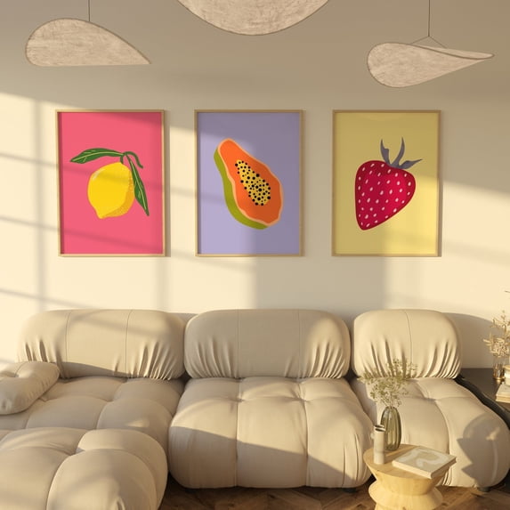 Colorful Fruit Kitchen Art Set 3 Unframed Paper Print 20x30 - Walmart.com
