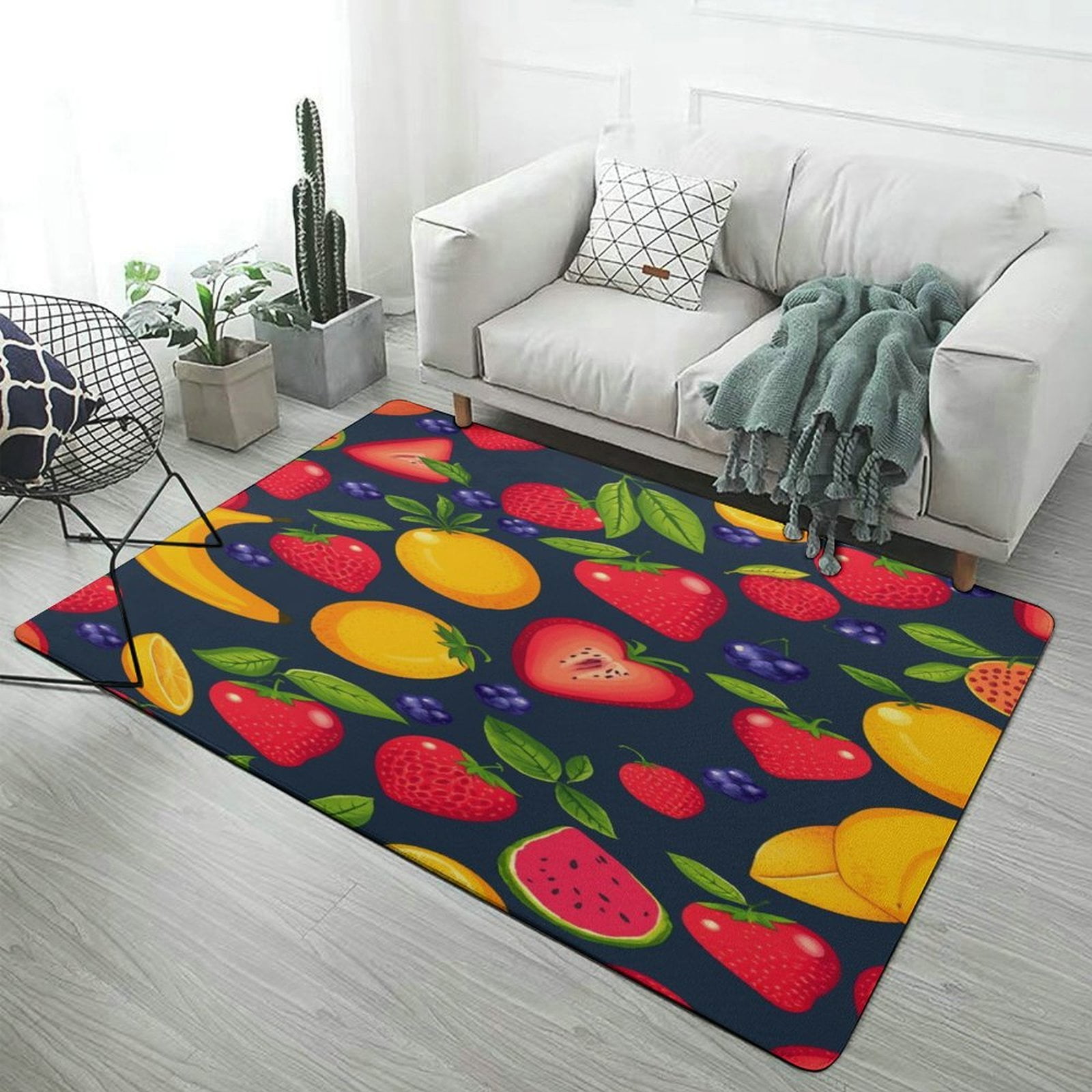 Colorful Fruit Pattern Carpet Large Size Living Room American Style ...