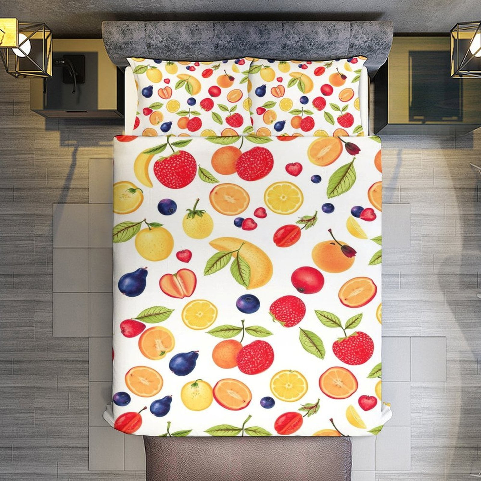 Colorful Fruit Pattern Duvet Cover Bedding Set Quilt Cover Floral ...
