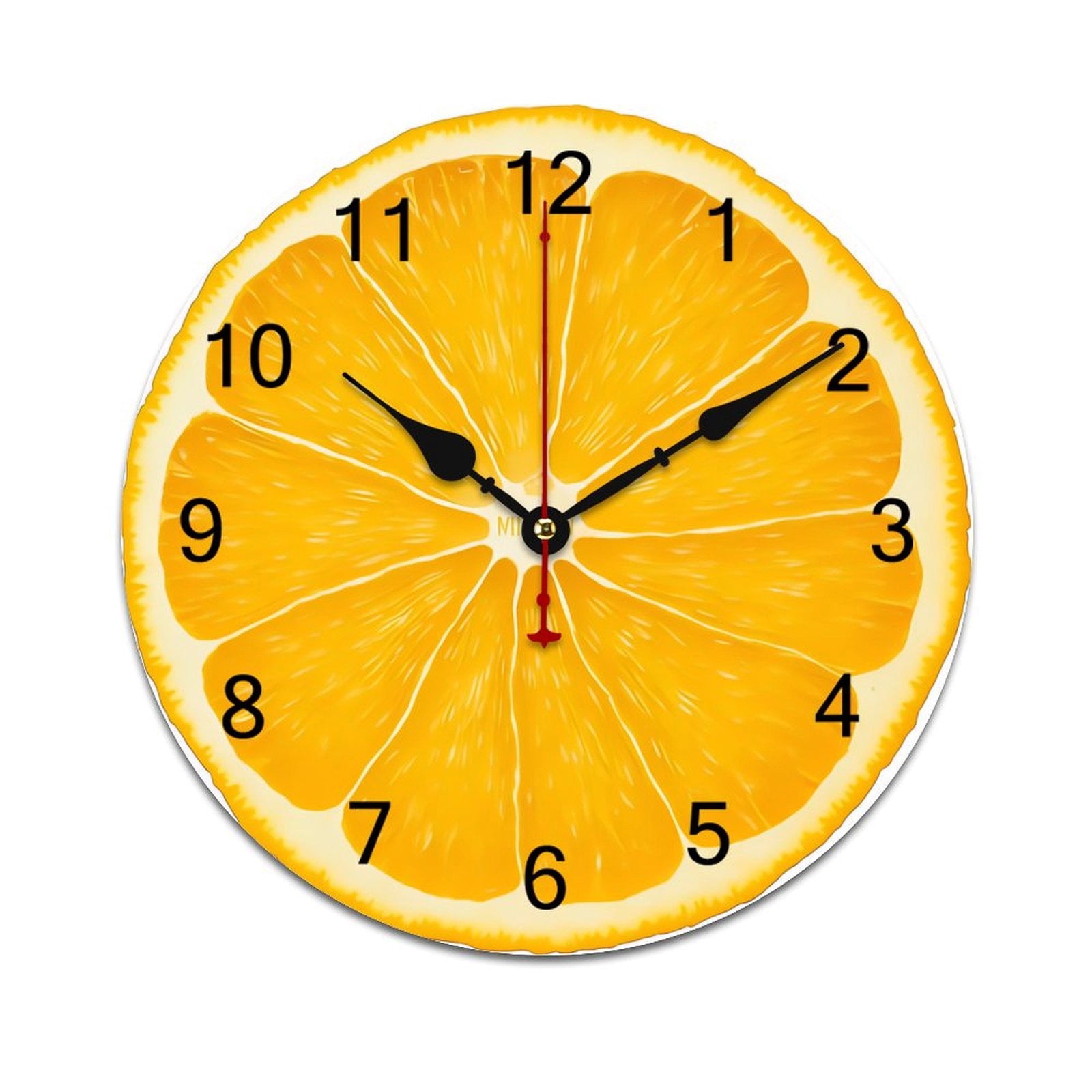 Colorful Fruit Pattern Printed Silent Wall Clock Round Kitchen Clock ...