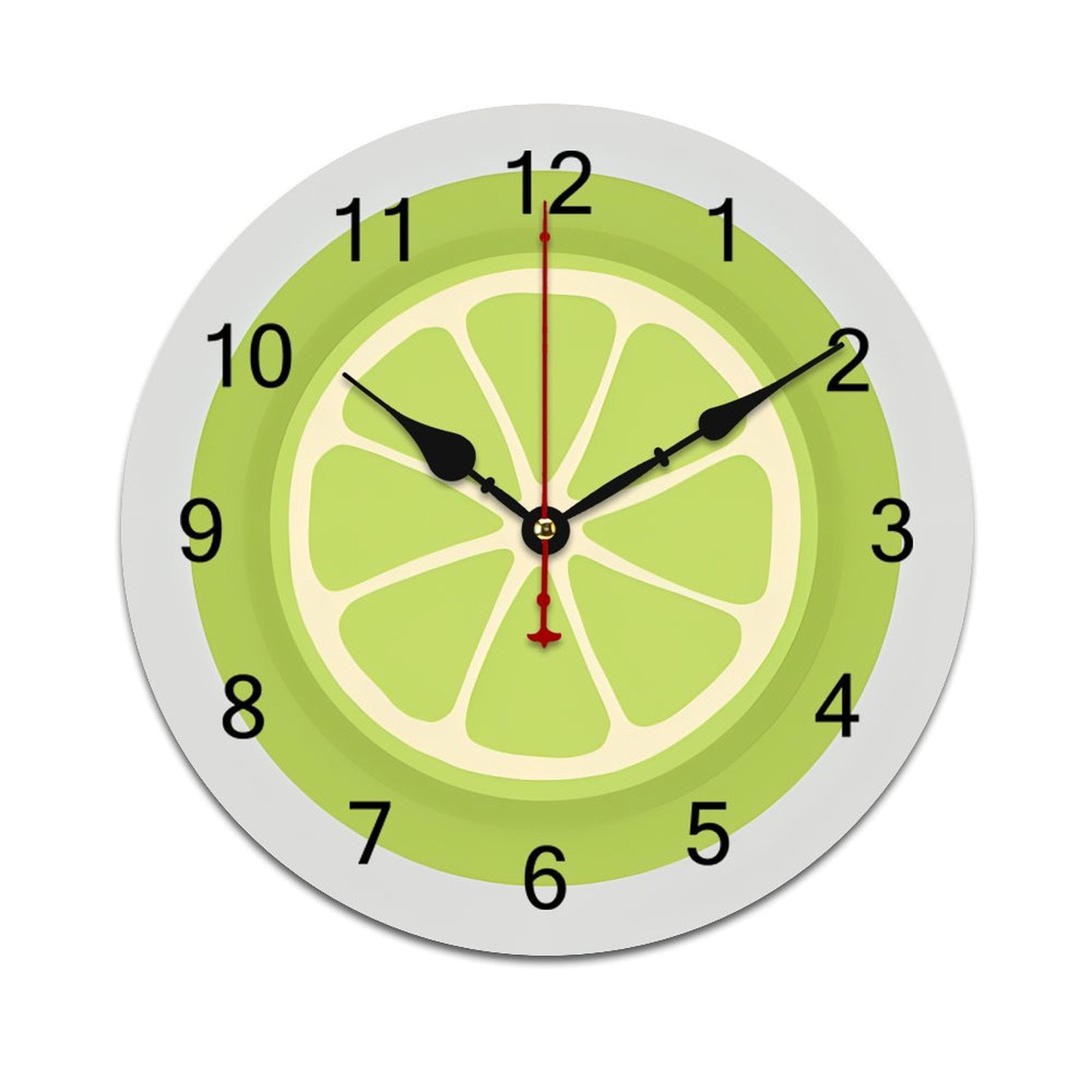 Colorful Fruit Pattern Printed Silent Wall Clock Round Kitchen Clock ...