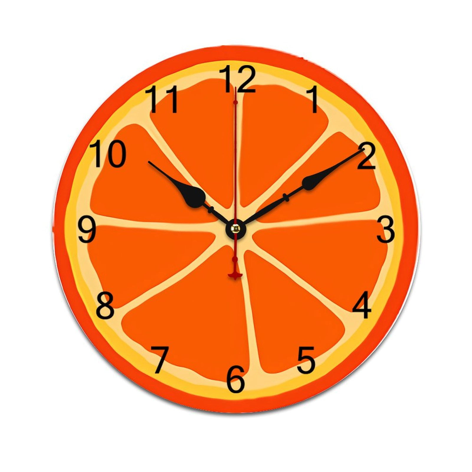 Colorful Fruit Pattern Printed Silent Wall Clock Round Kitchen Clock ...