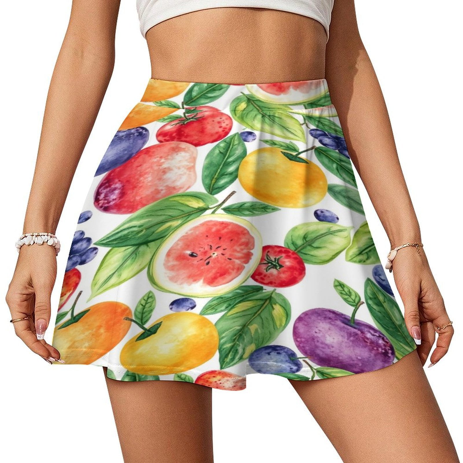 Colorful Fruit Pattern Skirt Mini Skirts Summer High Waist Graphic Wear ...