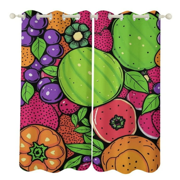 Colorful Fruit Pattern Window Curtains Drapes Bedroom Living Room ...