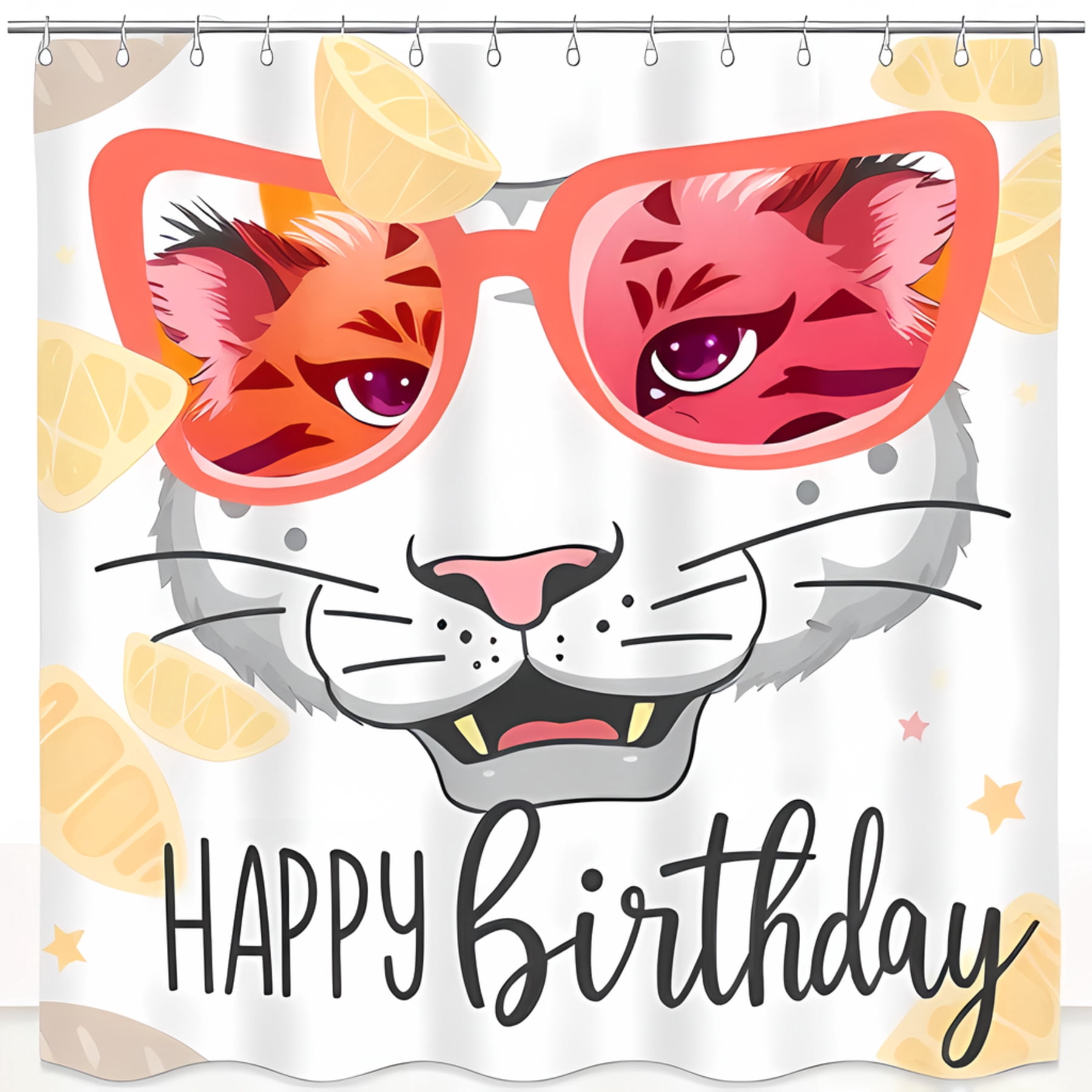 Colorful Fruit Shower Curtain - Bright and Cheerful Birthday Theme with ...