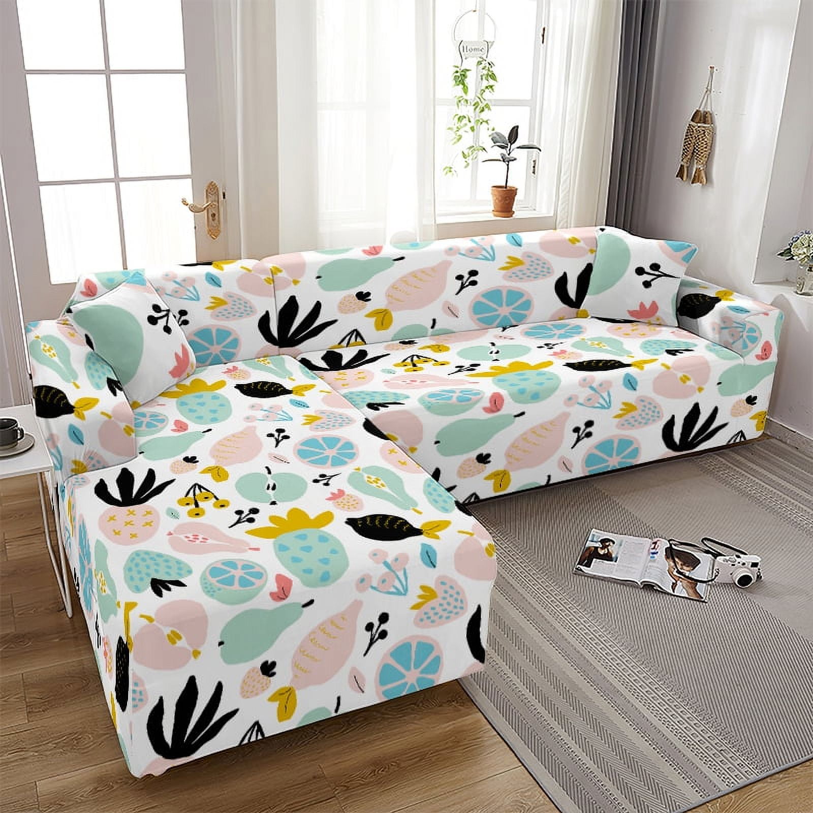 Colorful Fruit T Elastic Slipcovers Lemon Sofa Cover Pineapple ...