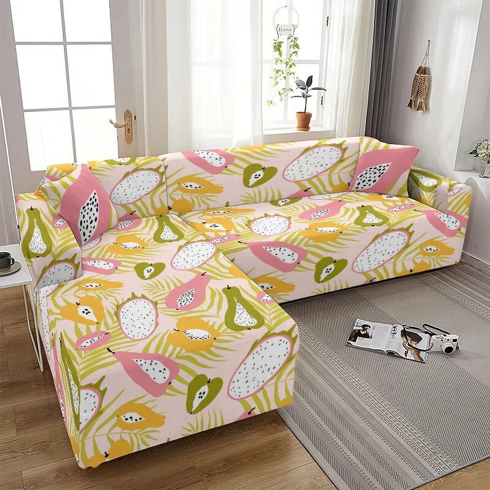 Colorful Fruit T Elastic Slipcovers Lemon Sofa Cover Pineapple ...