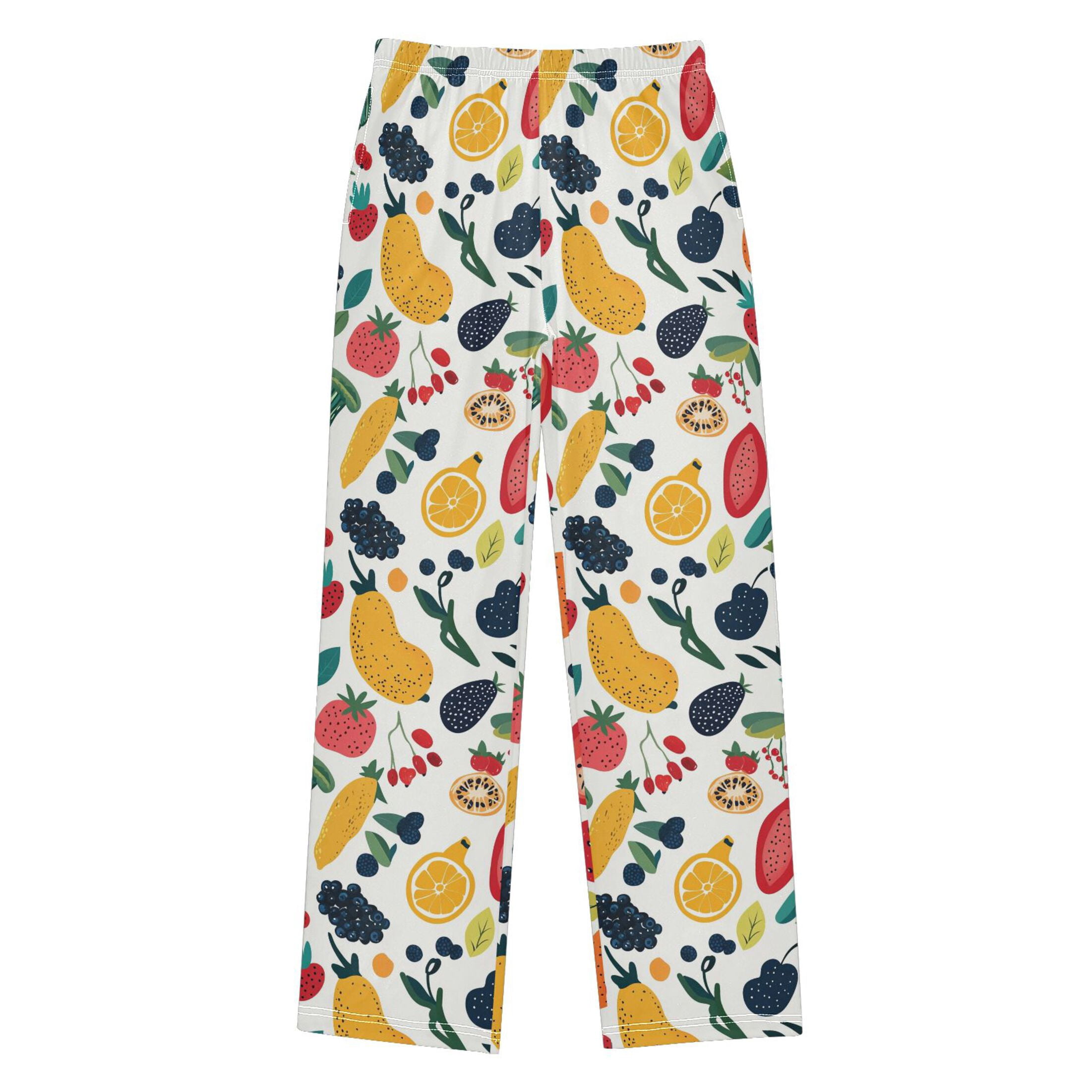 Colorful Fruits and Vegetables Pajama Pants Soft Lightweight Lounge ...