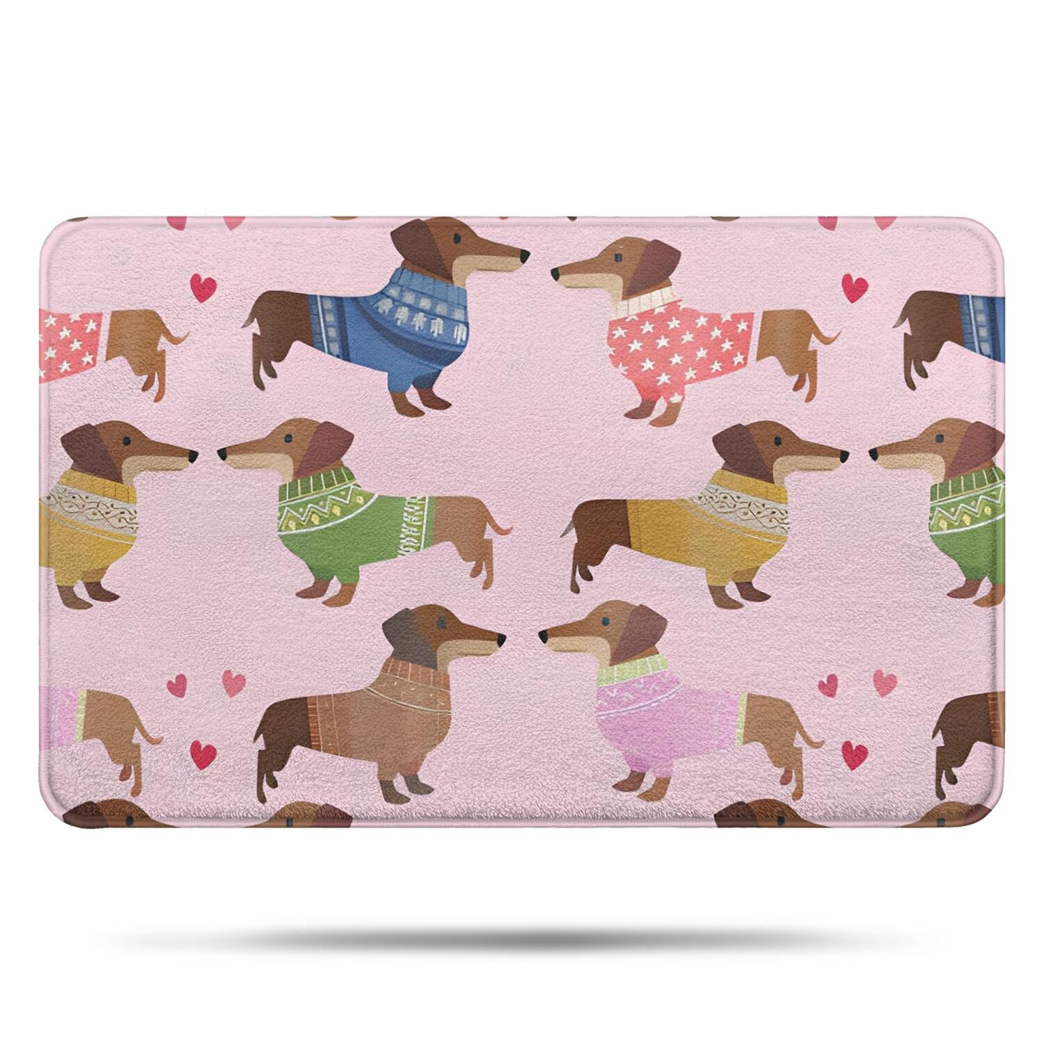 Colorful Funny Dachshund Bathroom Rugs Mat,Non Slip Microfiber Bathroom ...