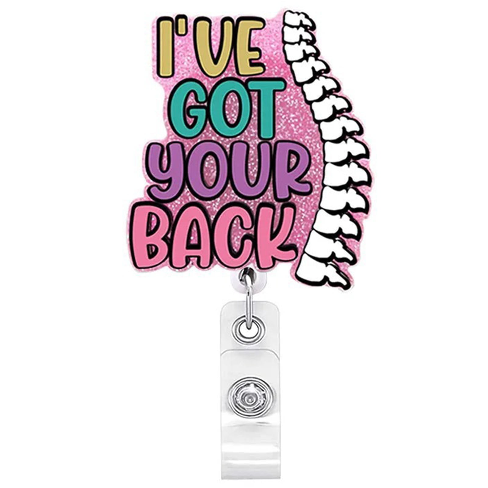 Colorful Funny Fun ID Card Buckle Glitter Retractable Acrylic Name Tag ...