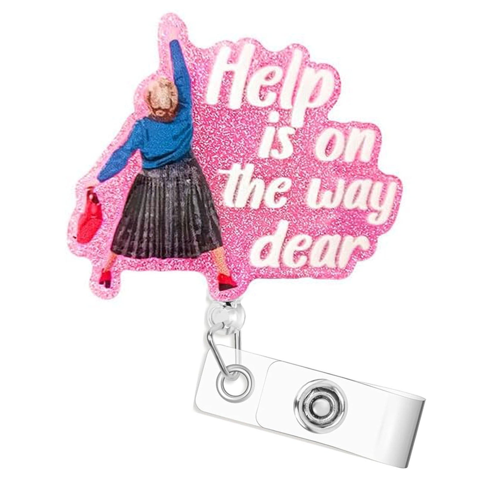 Colorful Funny Fun ID Card Buckle Glitter Retractable Acrylic Name Tag ...