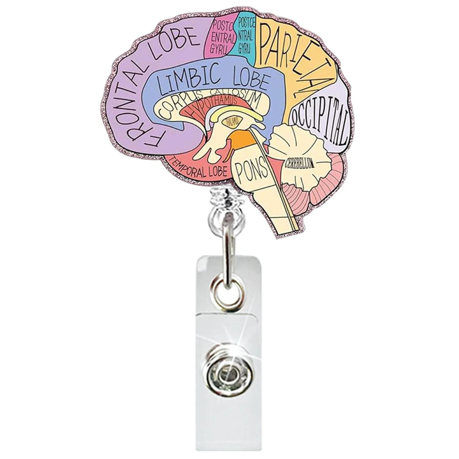 Colorful Funny Fun ID Card Buckle Glitter Retractable Acrylic Name Tag ...