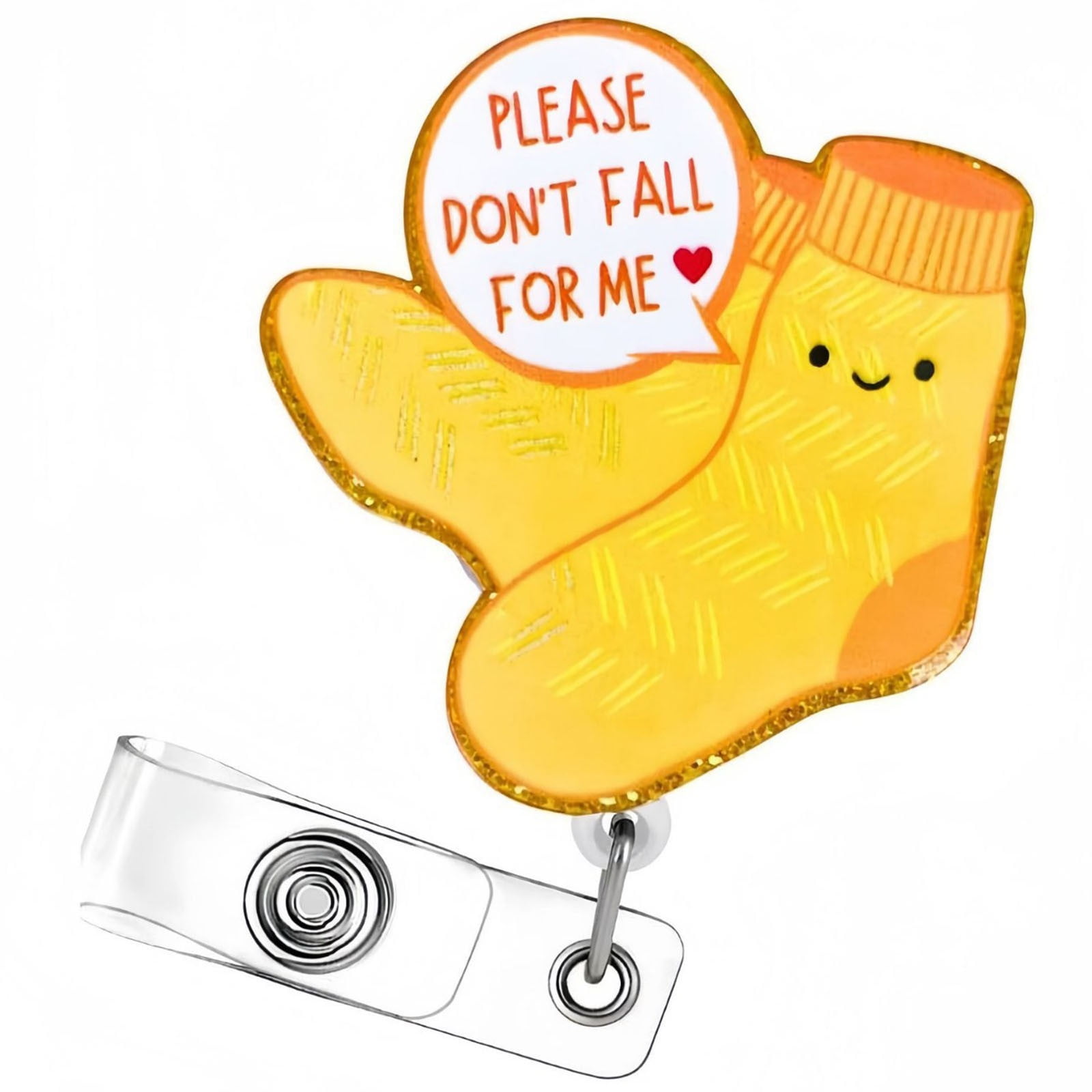 Colorful Funny Fun ID Card Buckle Glitter Retractable Acrylic Name Tag ...