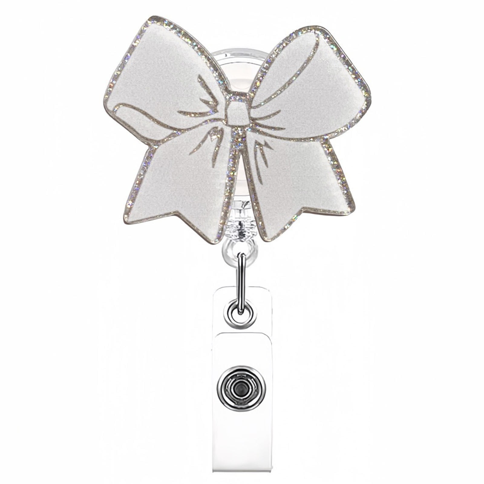 Colorful Funny Fun ID Card Buckle Glitter Retractable Acrylic Name Tag ...