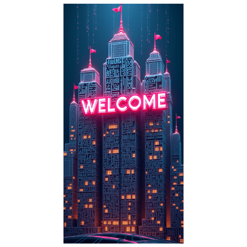 Colorful Furry Globe Shaped Welcome Banner with World Landmark Elements ...