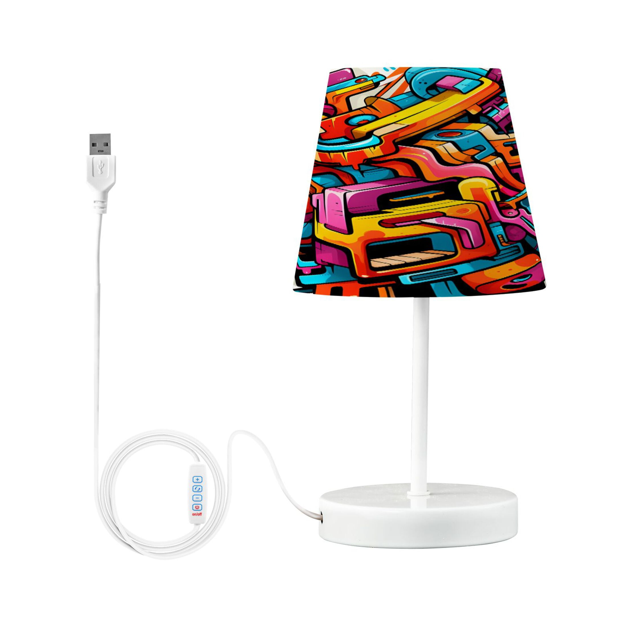 Colorful Futuristic Graffiti Desk Lamp LED Table Nightstand Lamps with ...