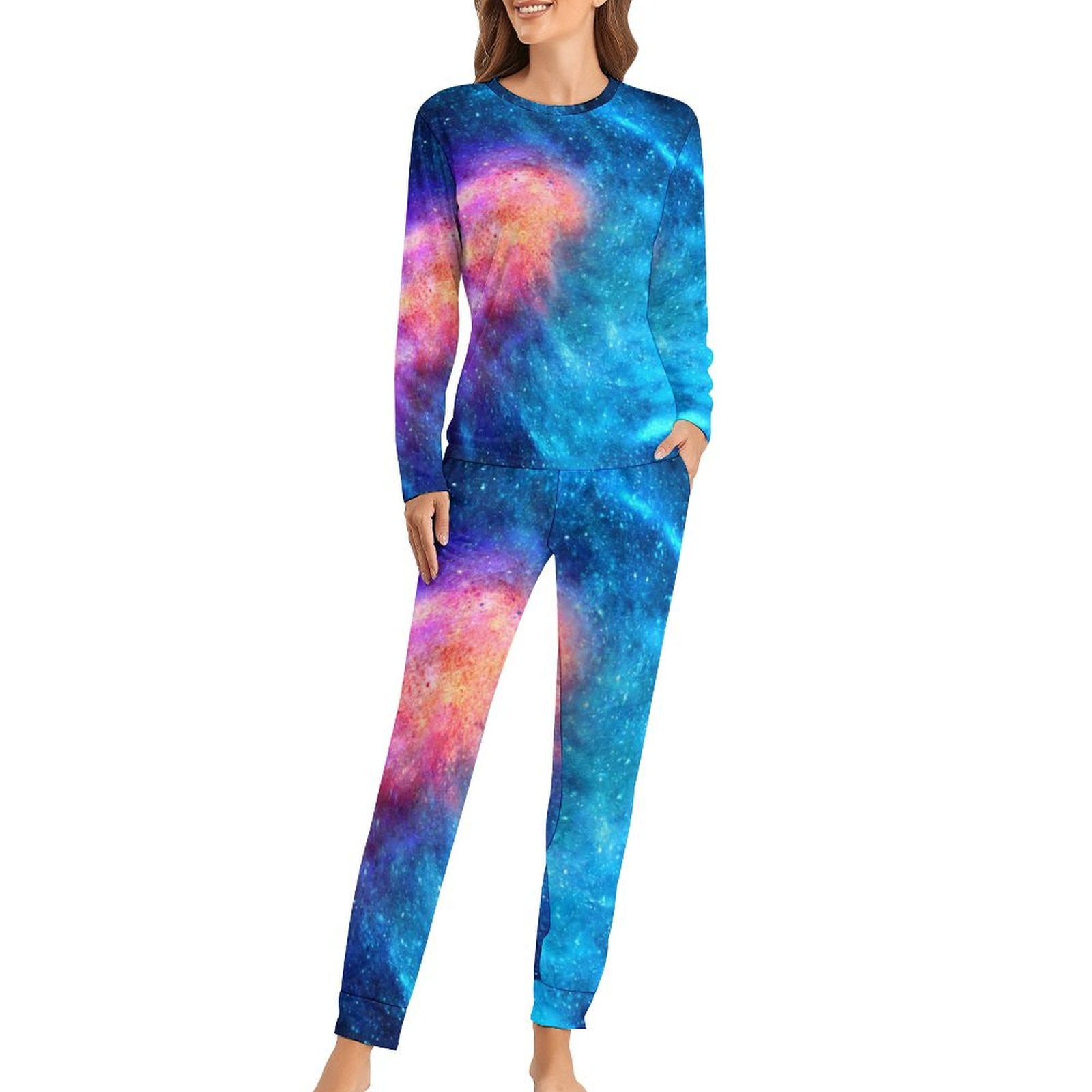 Colorful Galaxy Pajamas Stars and Nebula Fashion Pajama Sets Woman 2 ...