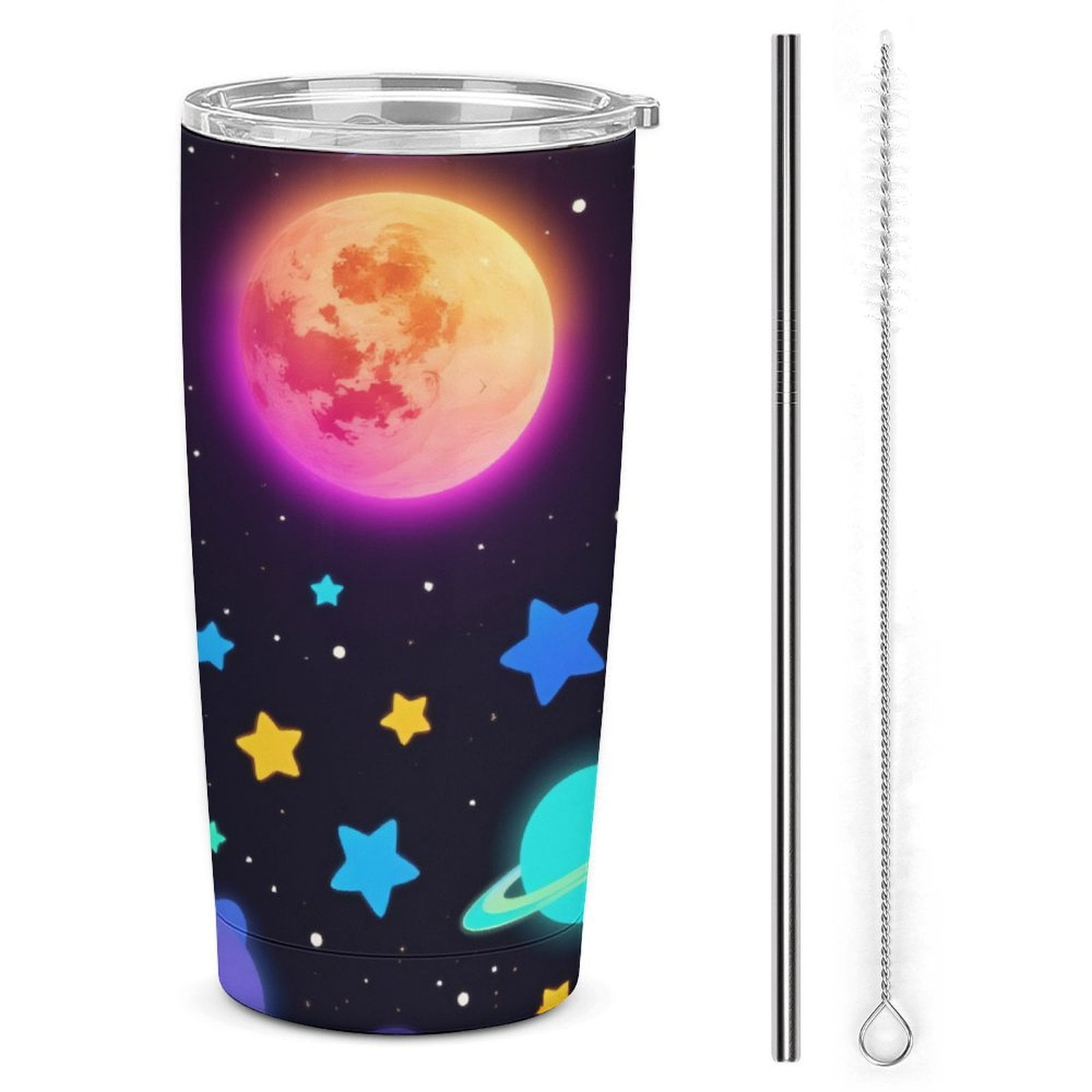 Colorful Galaxy Stars Planets Tumbler with Lids And Straws Insulated ...