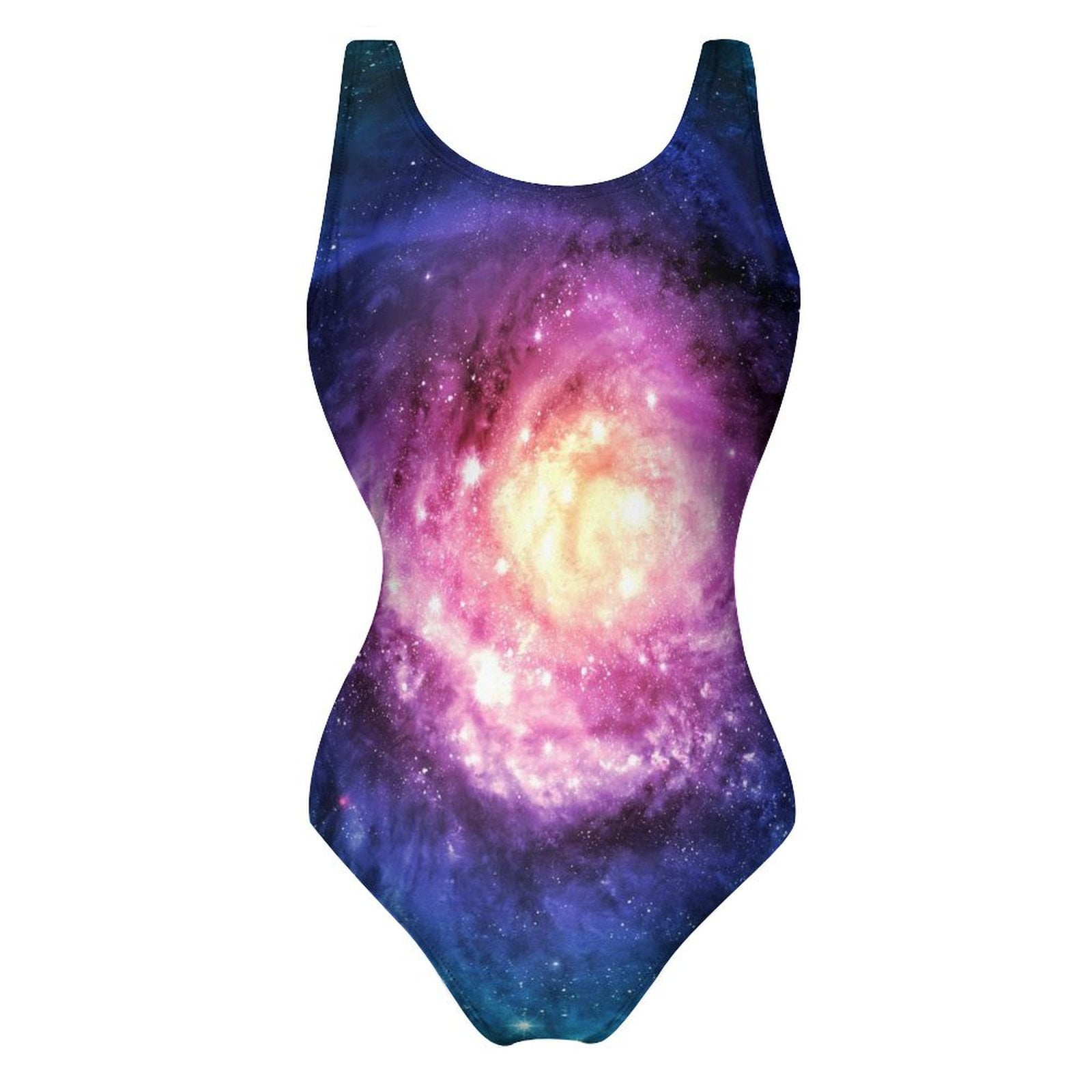 Colorful Galaxy Swimsuit Sexy Stars and Nebula One Piece Swimwear Push ...