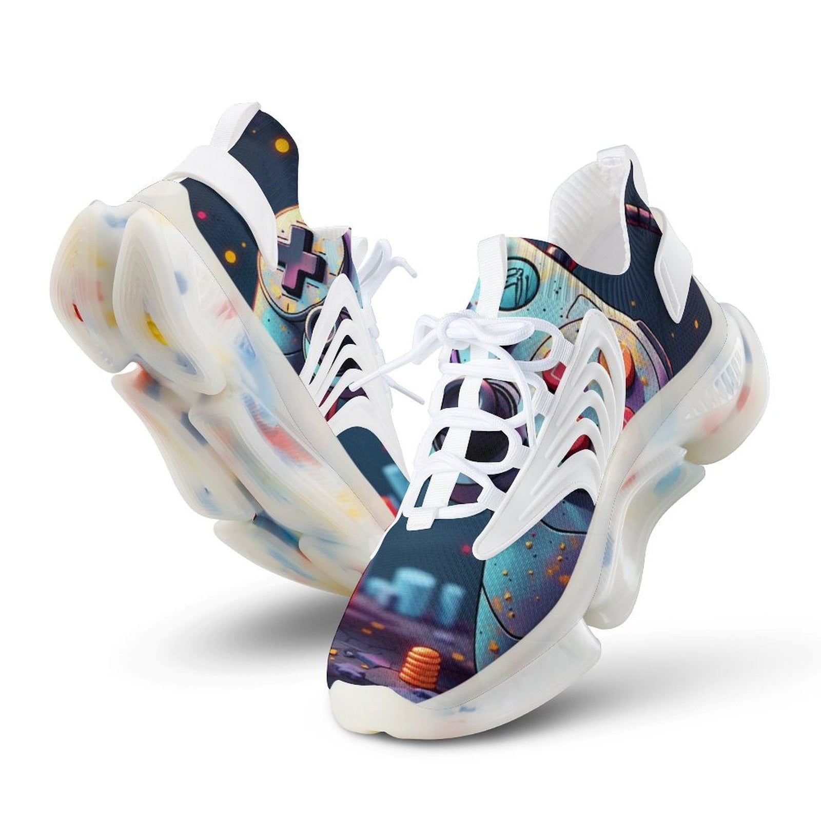 Colorful Game Controller Art Walking Shoes for Men Woman Lightweight ...