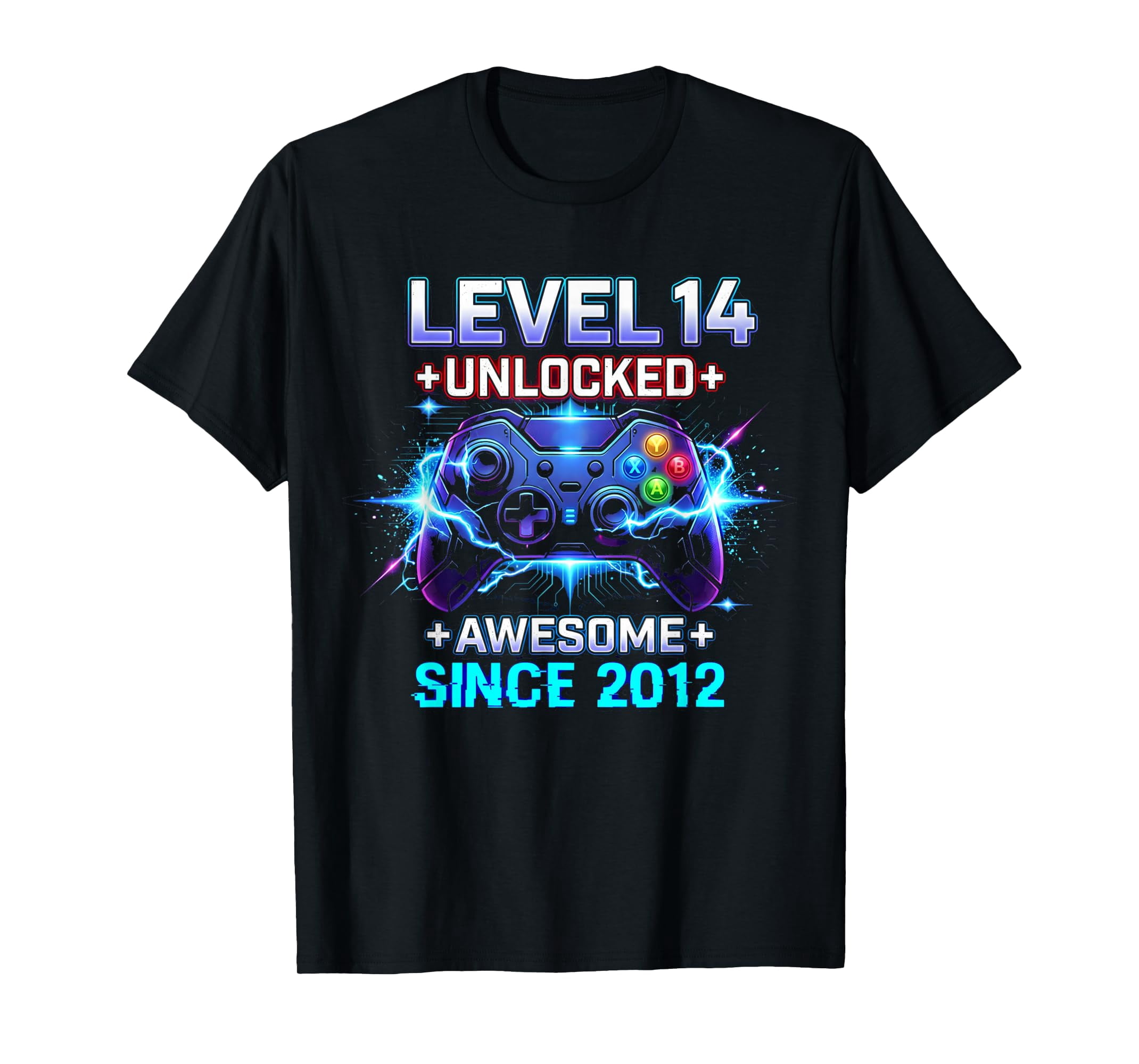 Colorful Game Controller Level 14 Unlocked T-Shirt for Awesome Birthday ...