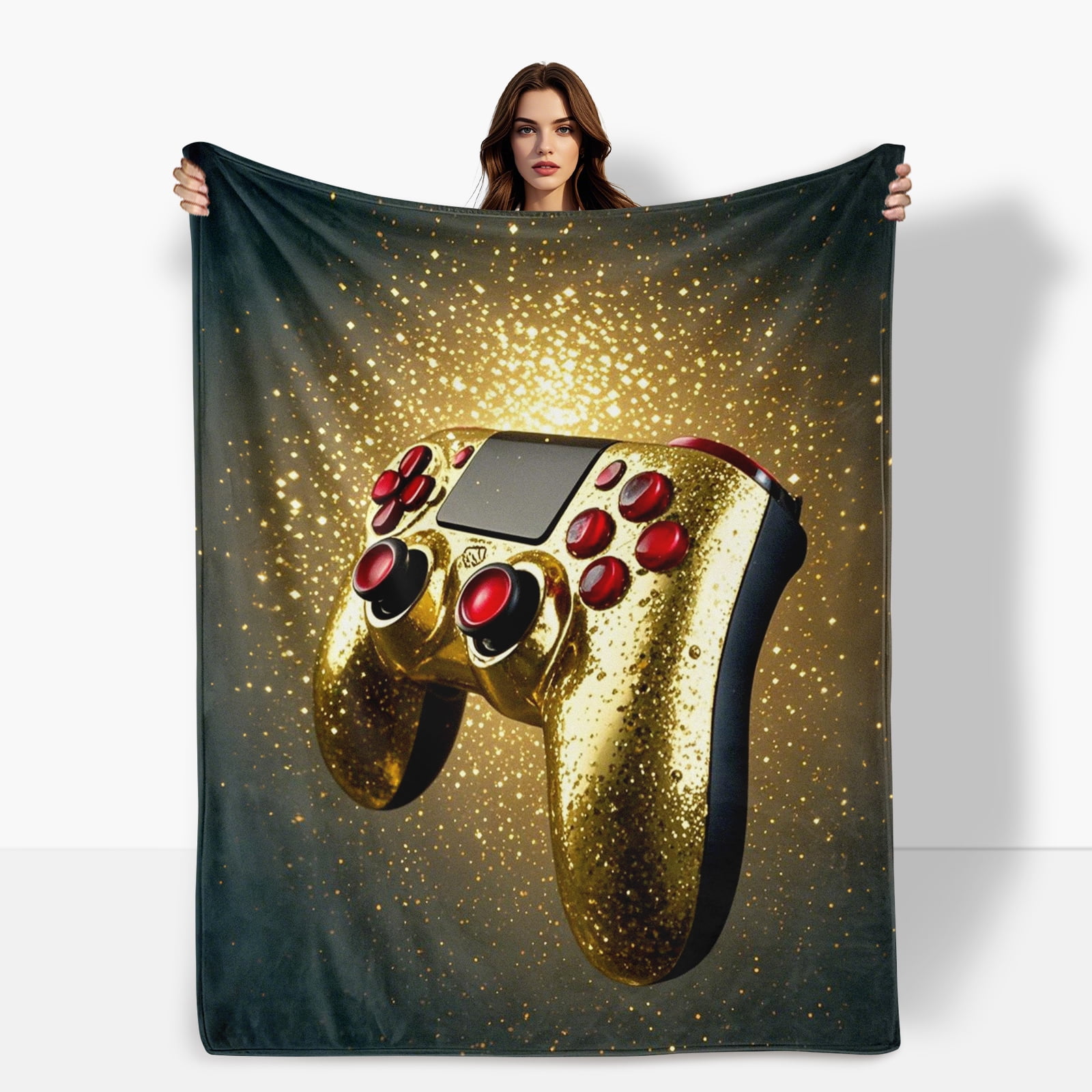 Colorful Game Controller Sherpa Blanket, Super Warm Double-Layer Throw ...